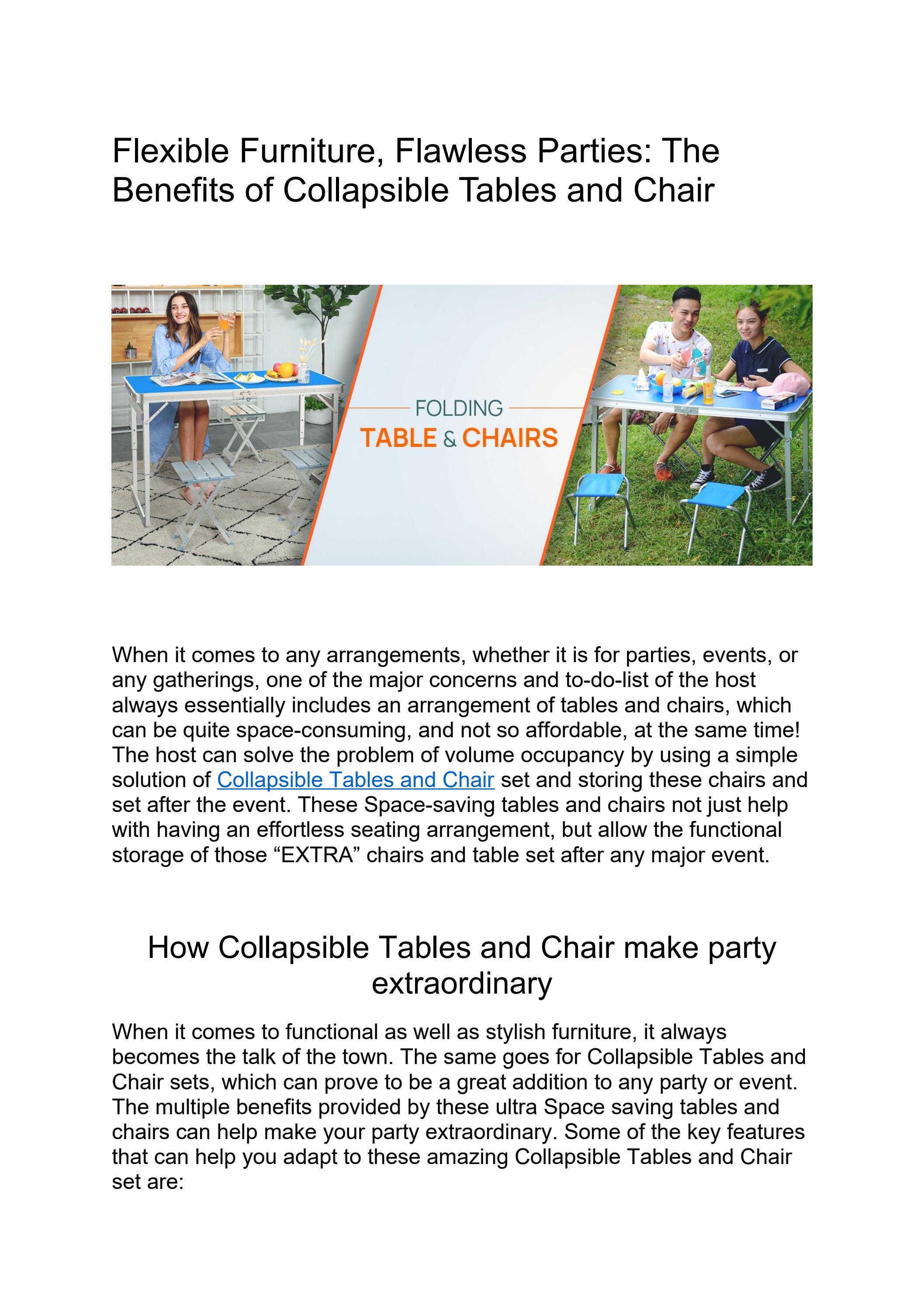 Flexible Furniture, Flawless Parties: The Benefits of Collapsible ...