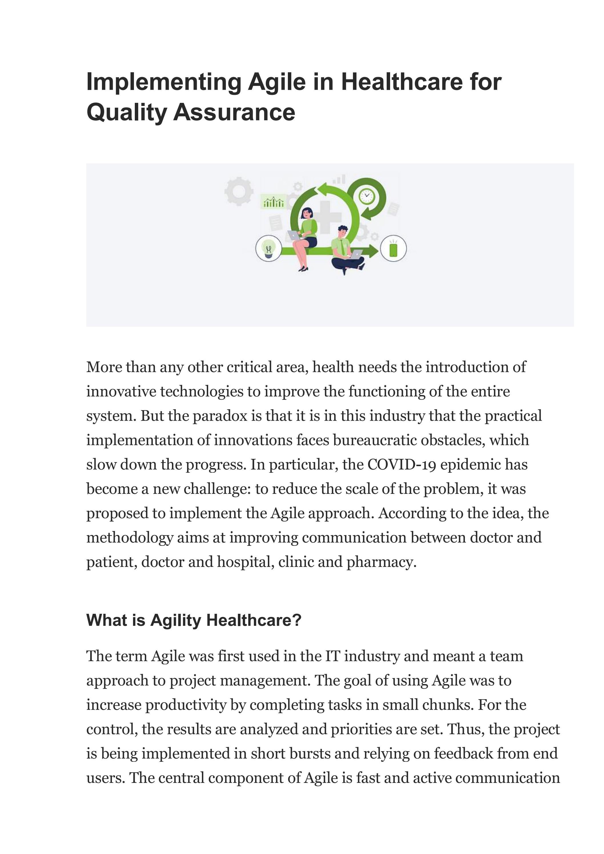 Implementing Agile in Healthcare for Quality Assurance by sdh_global ...