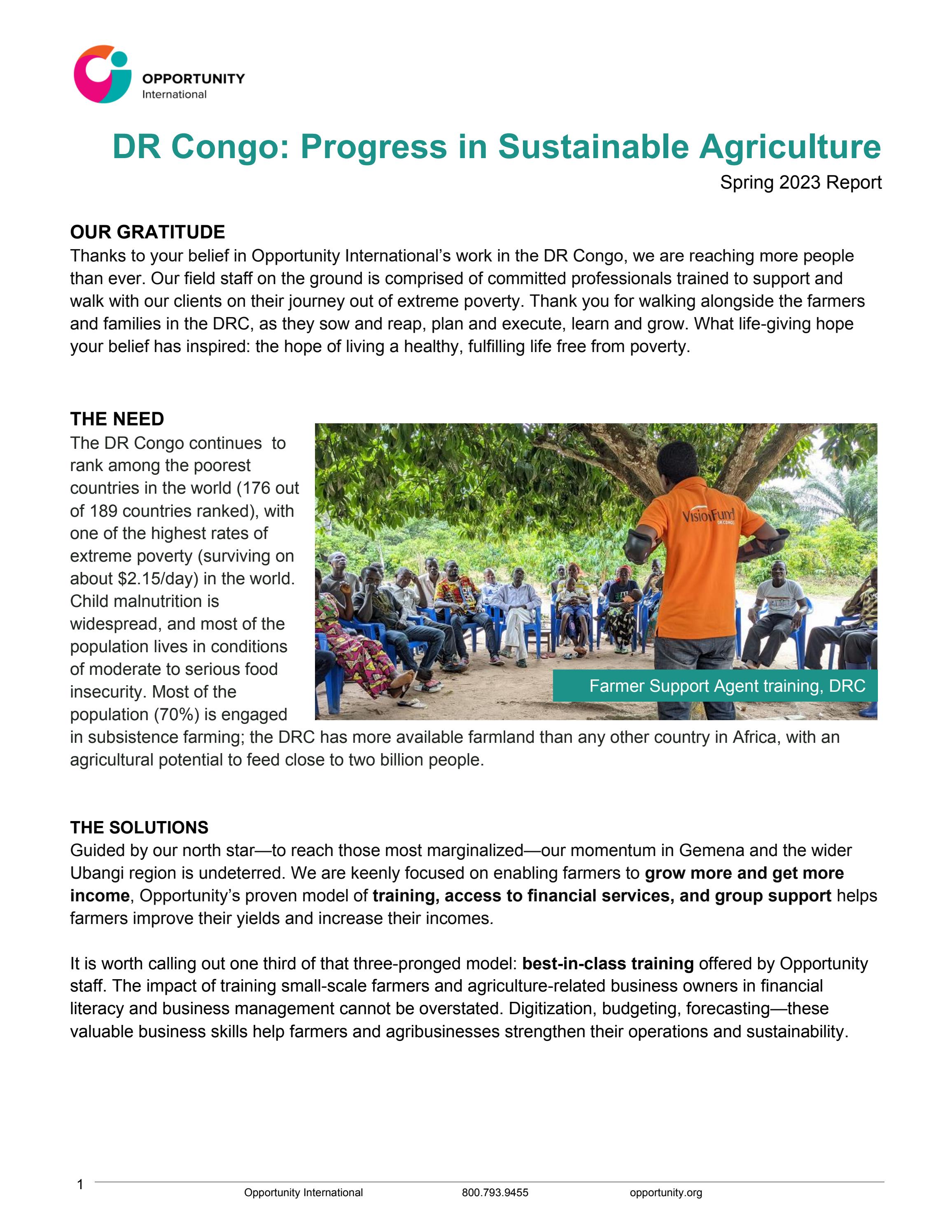 2023 Spring DRC Report by Opportunity International - Issuu