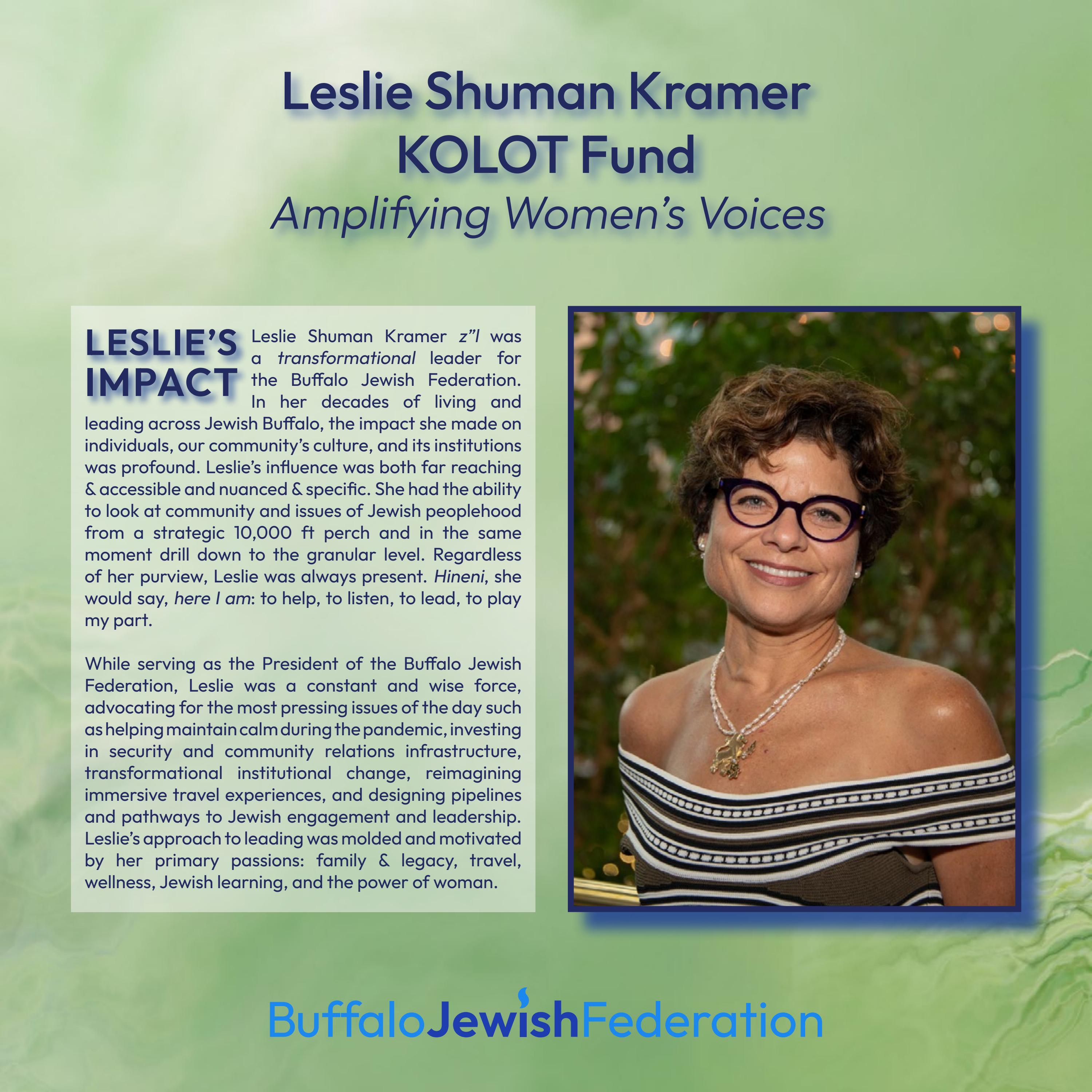Leslie Shuman Kramer KOLOT Fund by buffalojewishfederation - Issuu