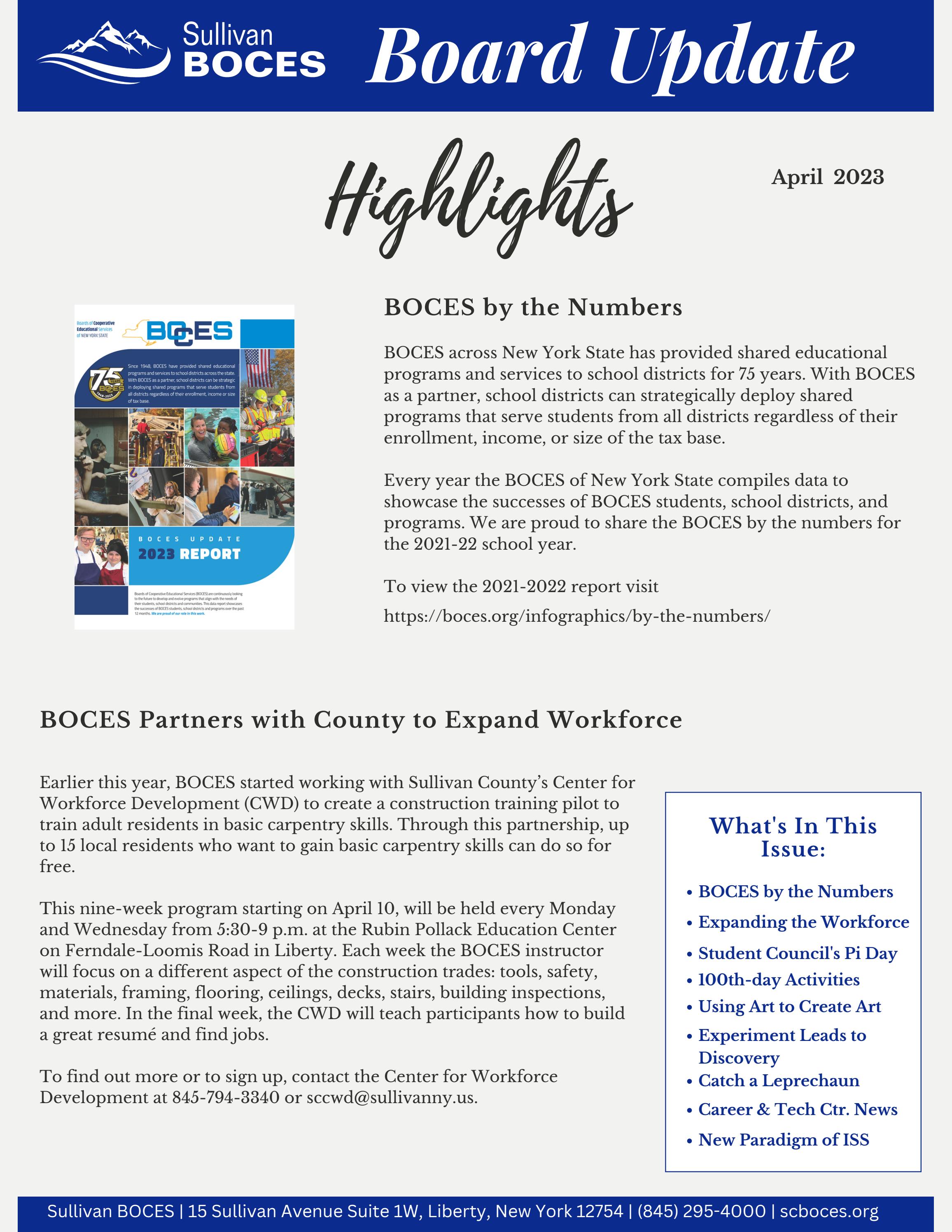 Sullivan BOCES Board Update - Ap 23 by Sullivan BOCES Communications ...
