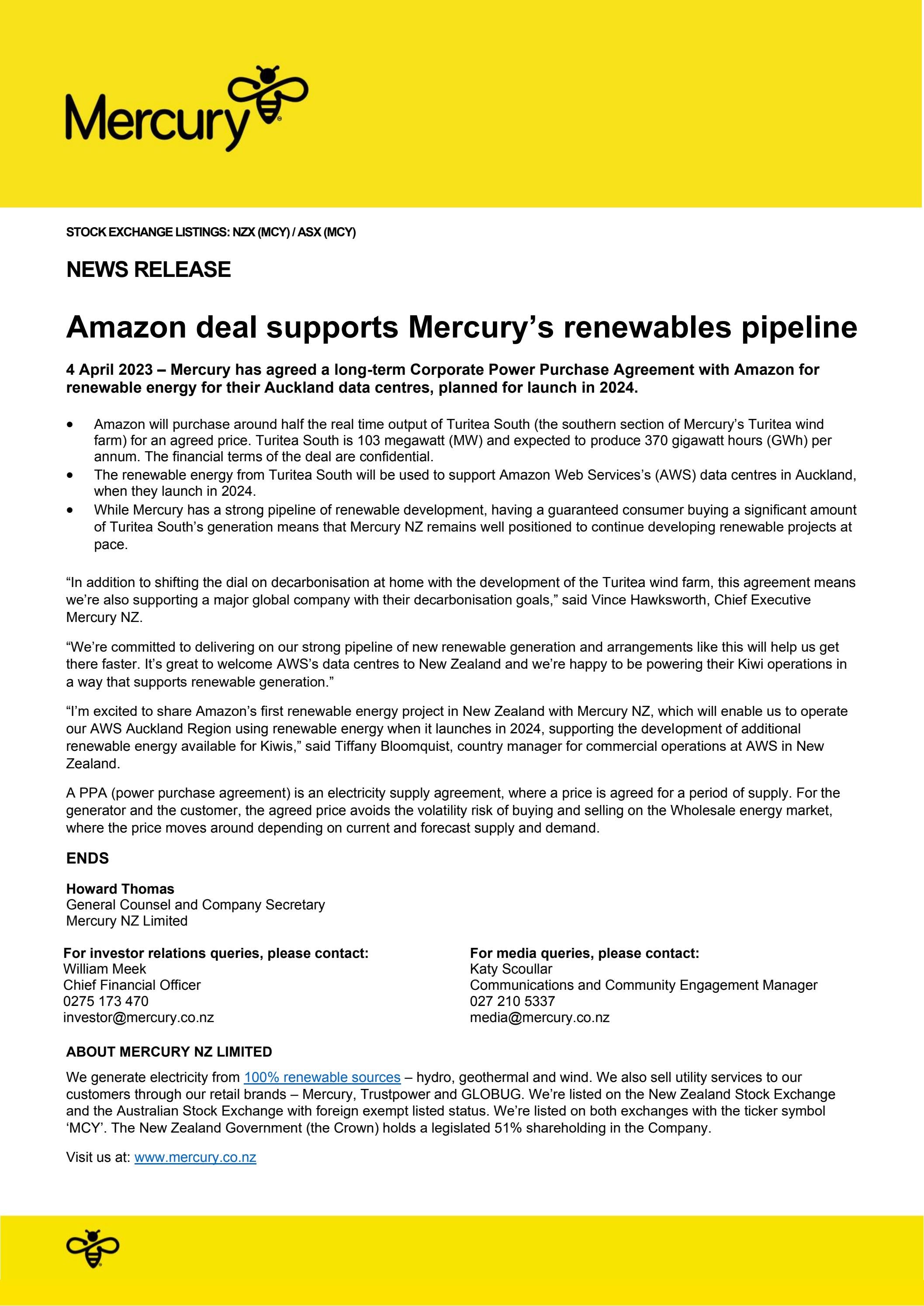 Amazon deal supports Mercury’s renewables pipeline by Mercury - Issuu