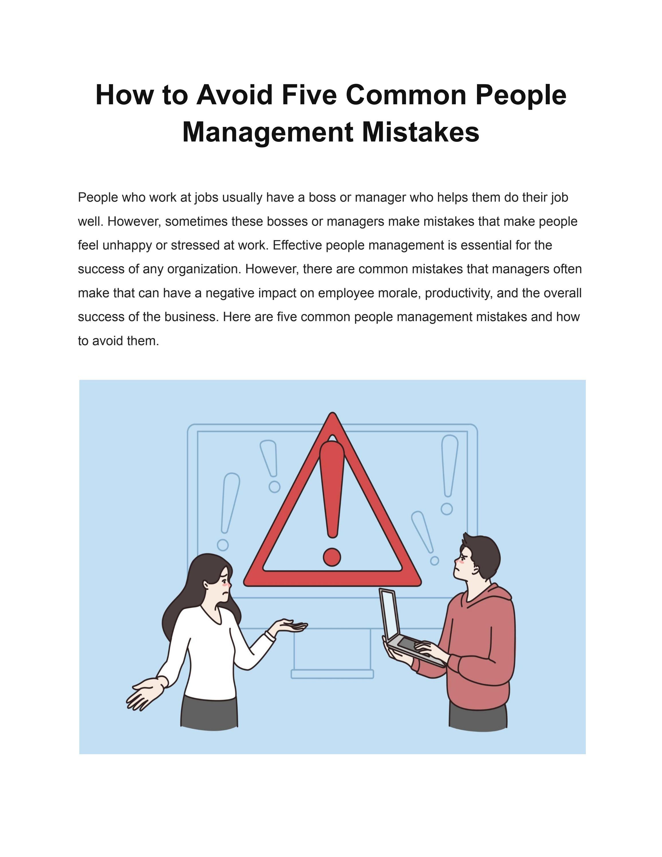 Five Typical People Management Errors and How To Avoid Them by Ahmed ...