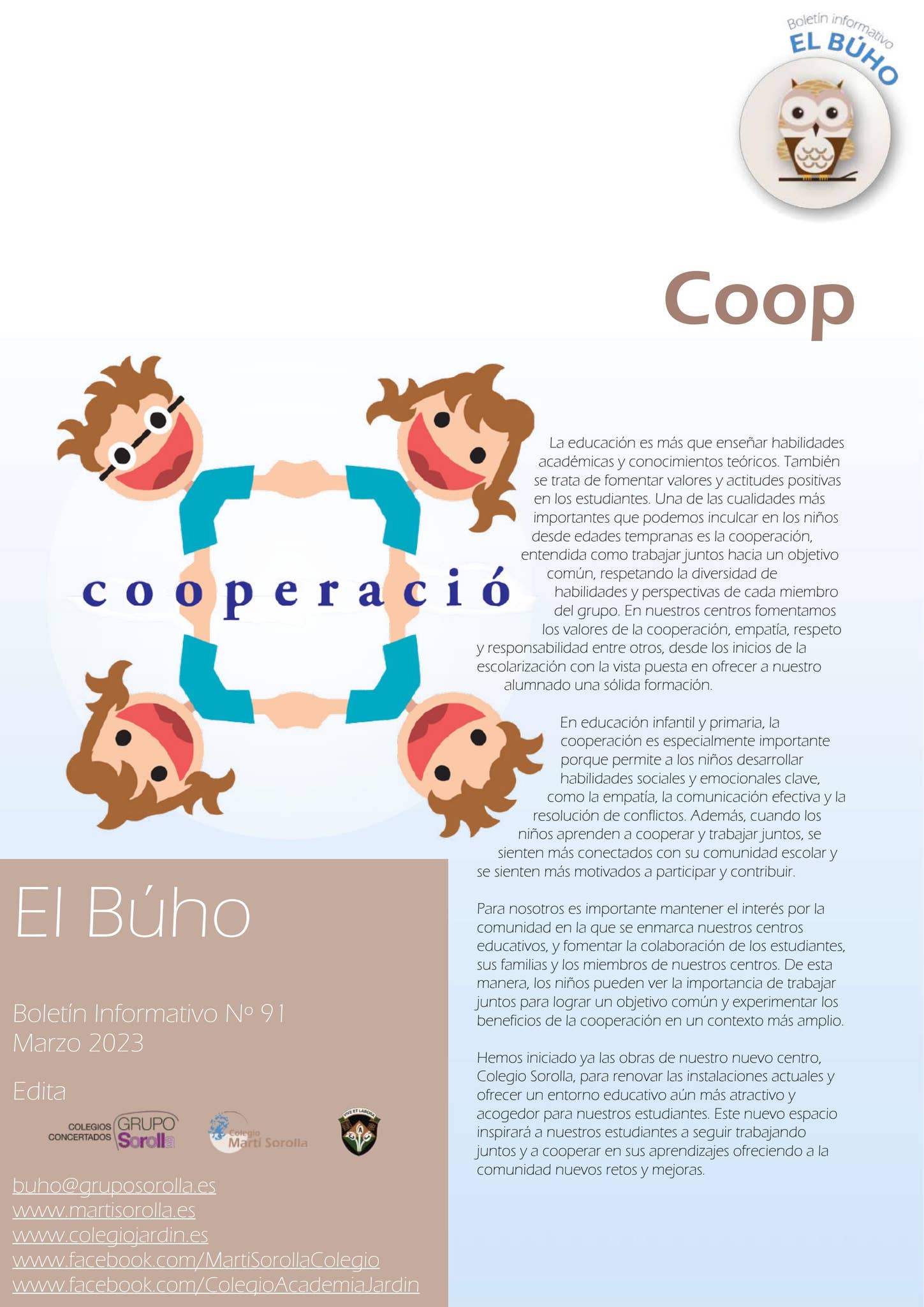 El Búho marzo 2023 Infantil y Primaria by Marti Sorolla Coop.V. - Issuu