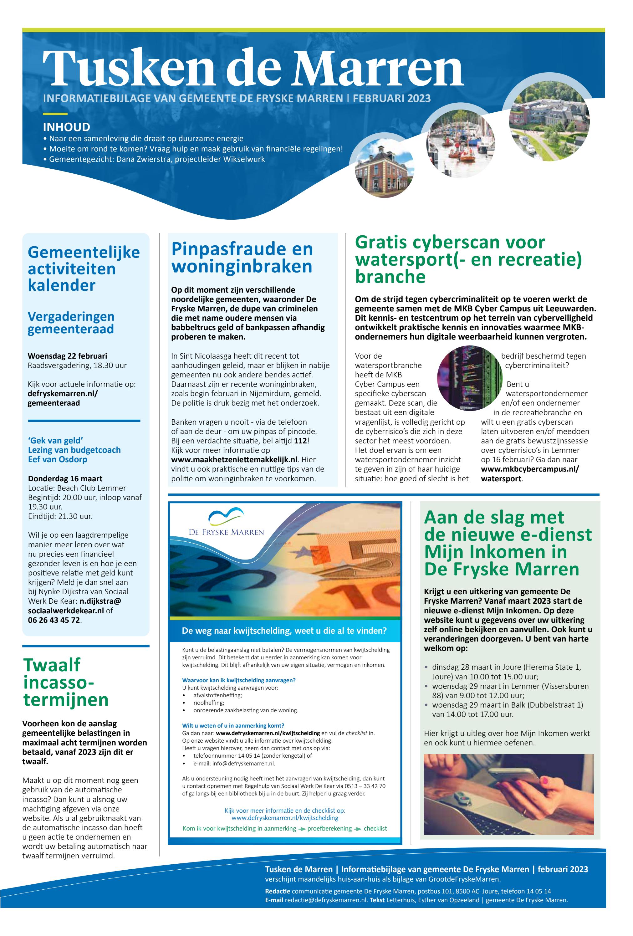 Tusken de Marren - februari 2023 by Gemeente De Fryske Marren - Issuu