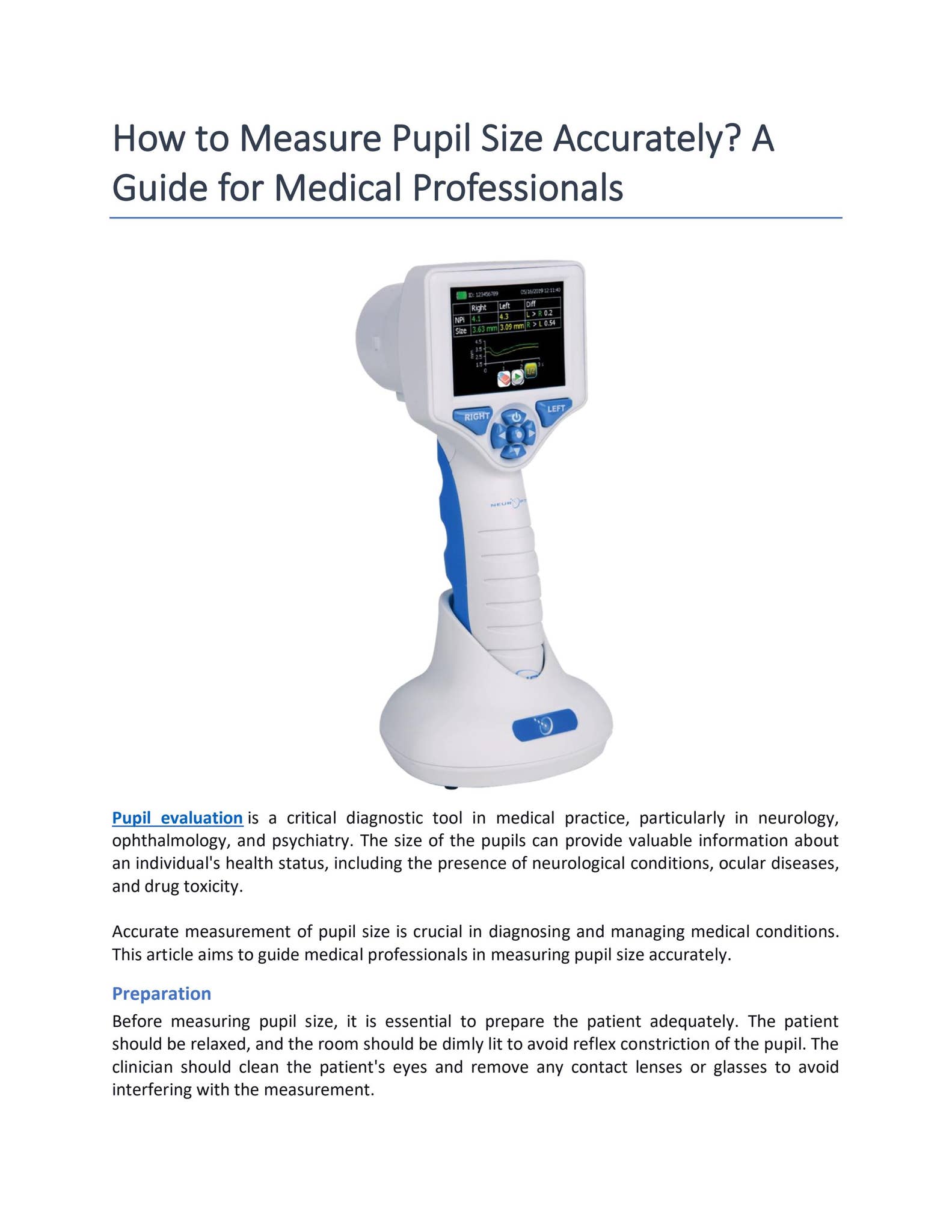How to Measure Pupil Size Accurately? A Guide for Medical Professionals ...