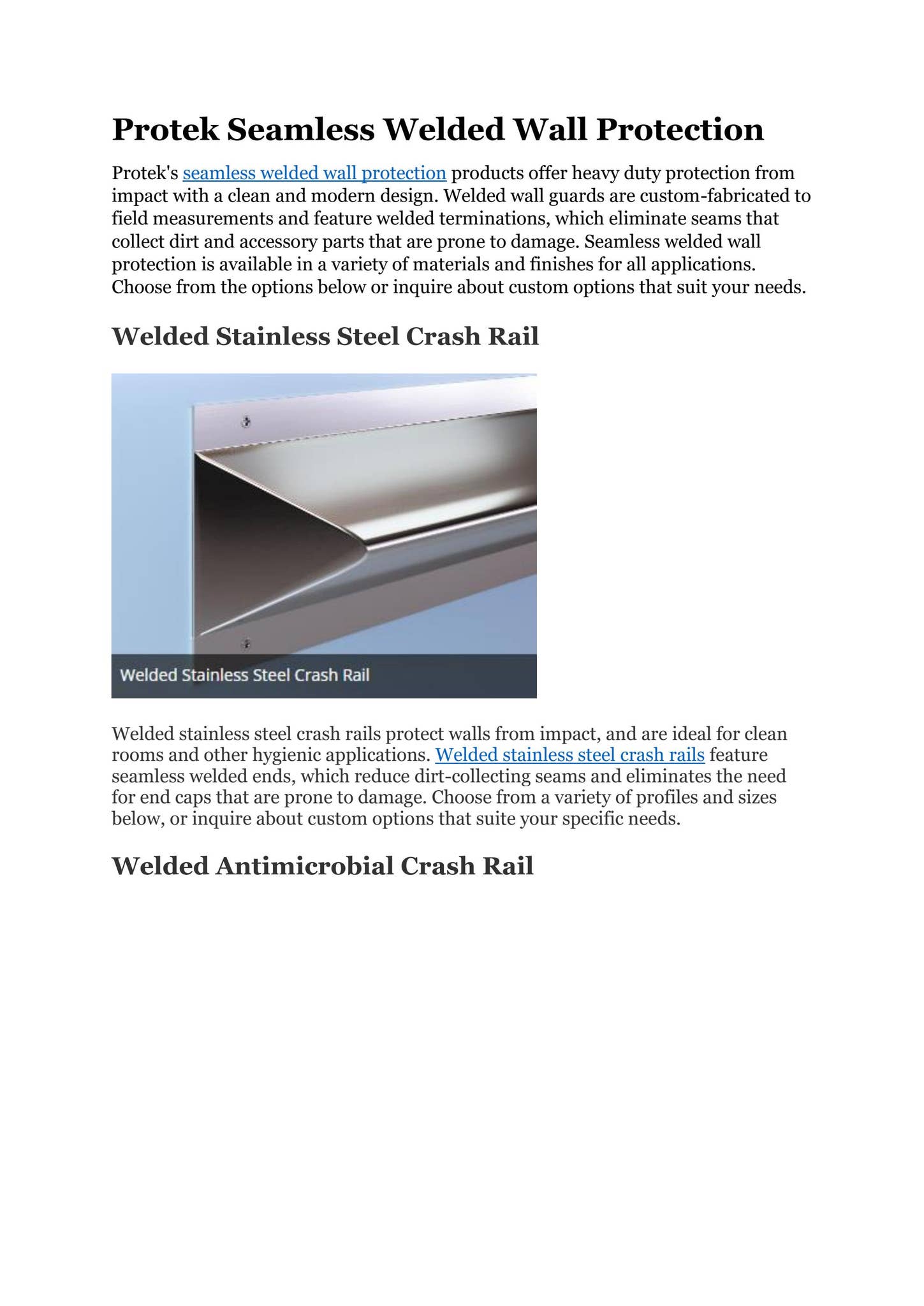 Protek Seamless Welded Wall Protection by Protek System - Issuu
