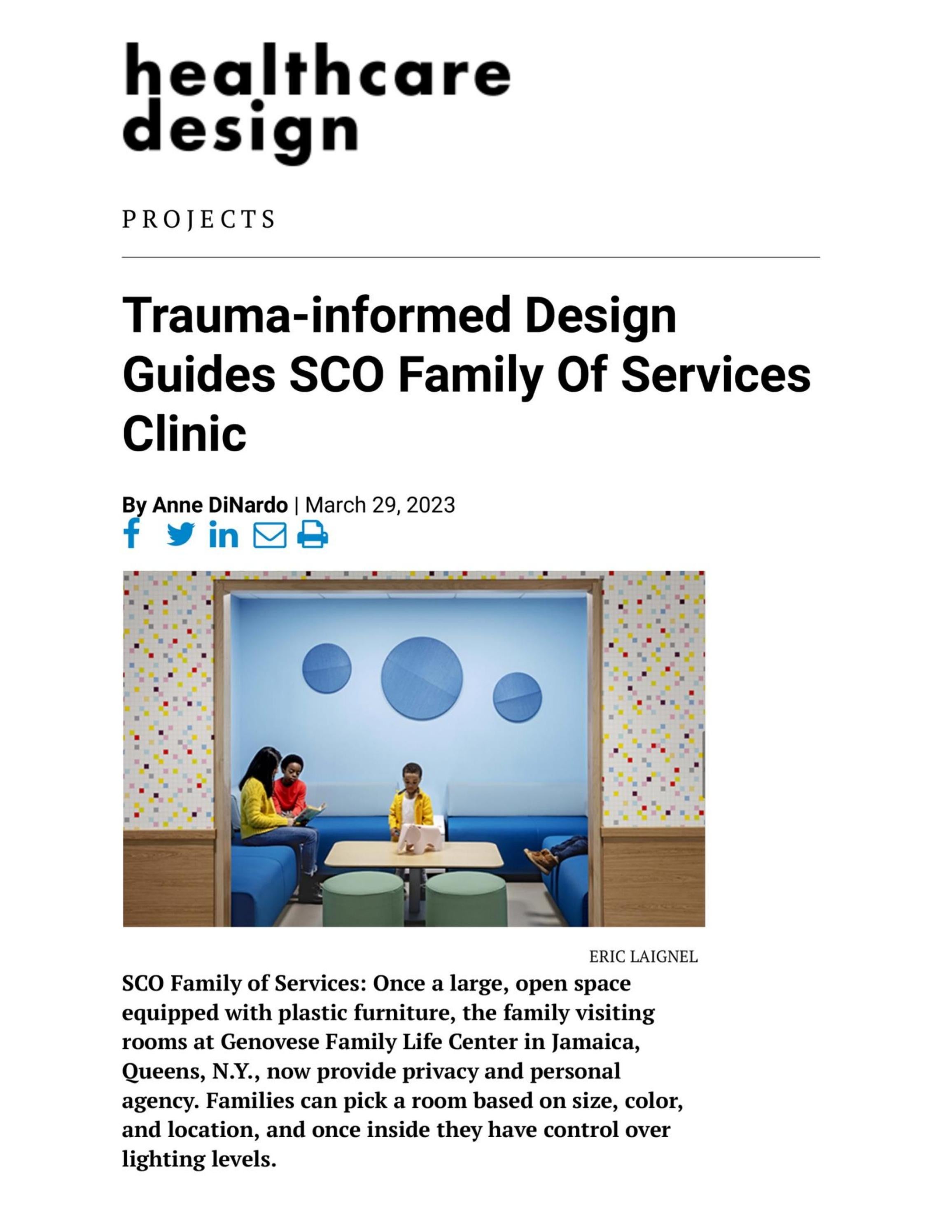 Trauma-informed Design Guides SCO Family of Services Clinic by ...