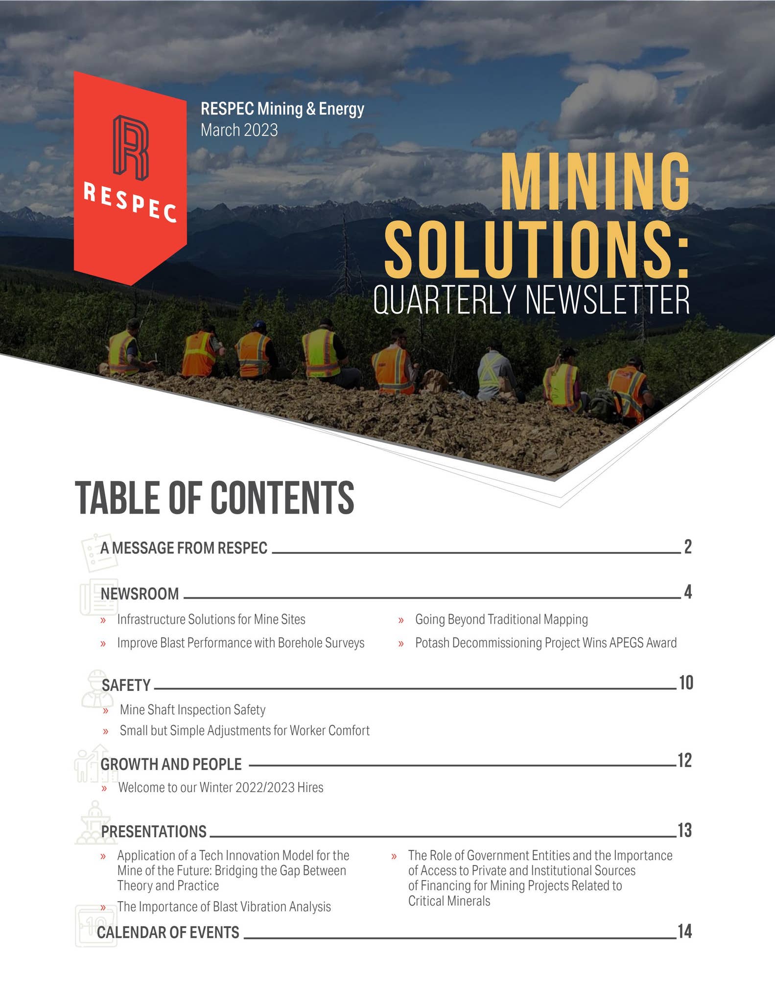 RESPEC Mining & Energy Quarterly Newsletter: March 2023 by RESPEC - Issuu