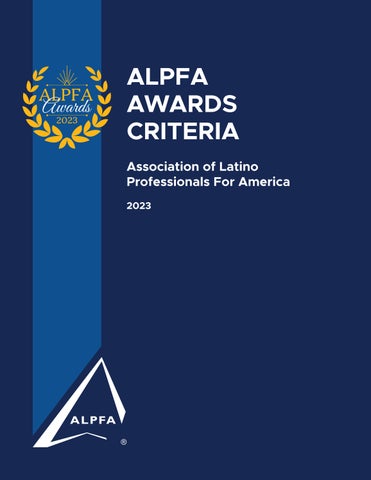 Annual ALPFA Awards Criteria by ALPFA Inc. - Issuu