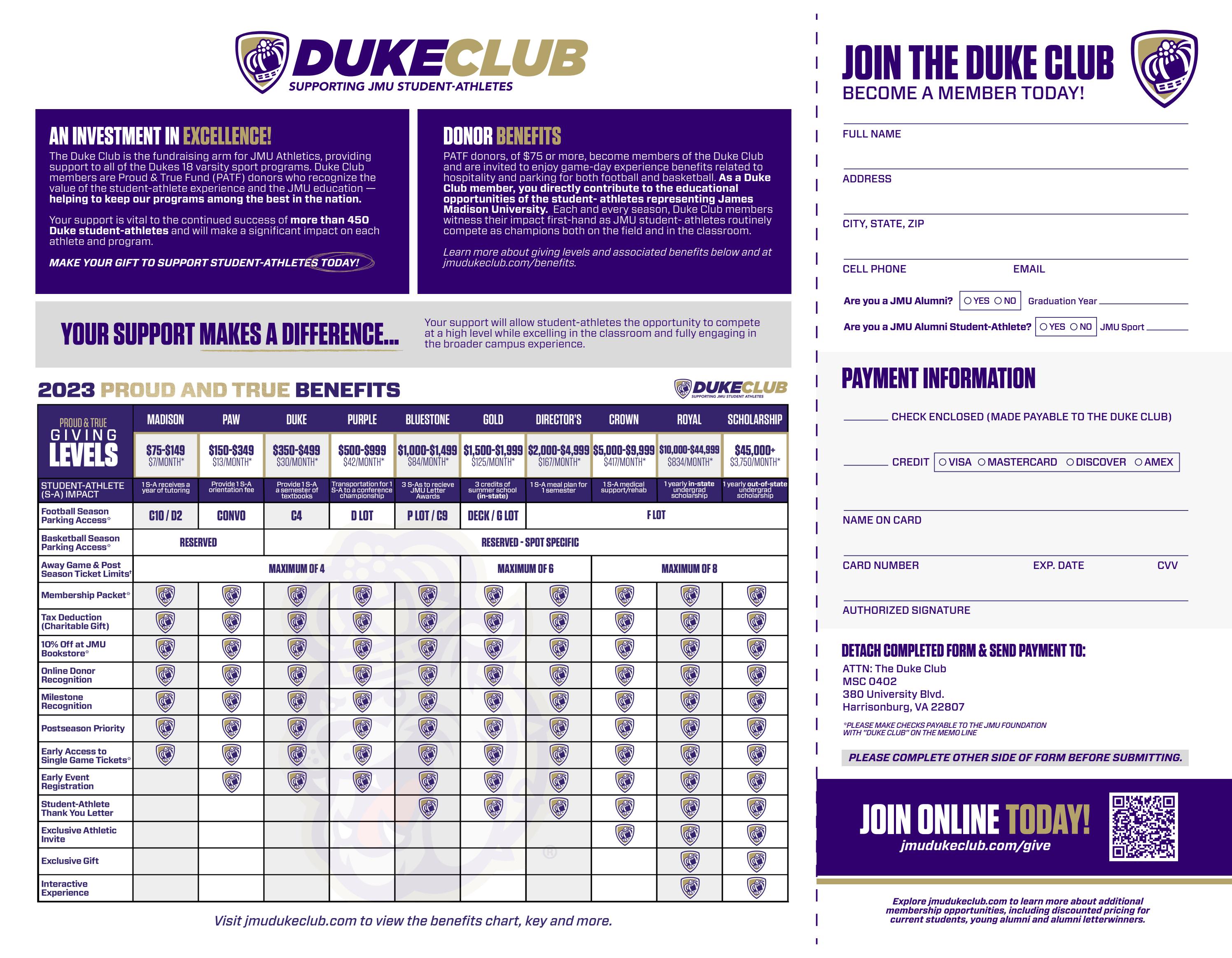 2023 Duke Club Membership Brochure by JMU Duke Club - Issuu