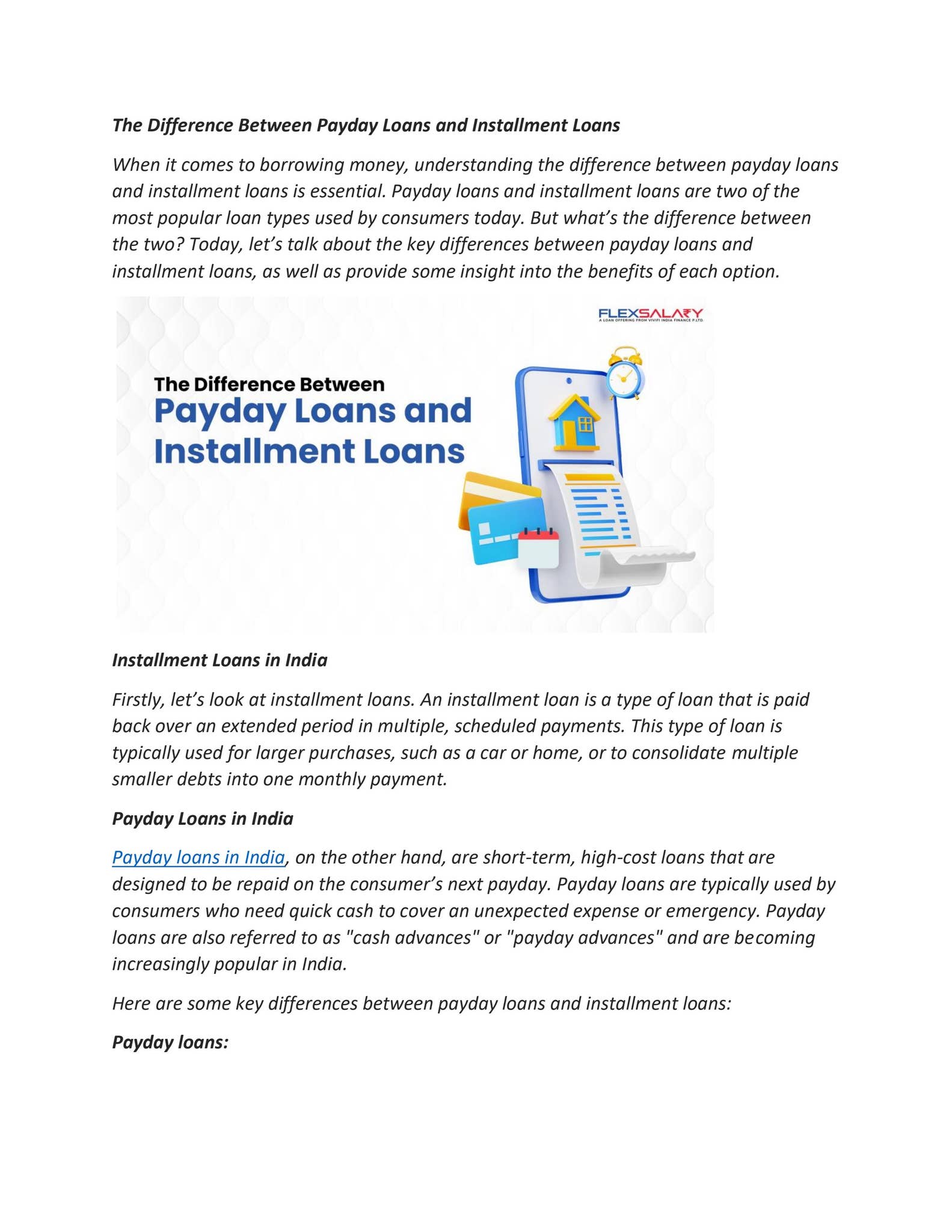 The Difference Between Payday Loans and Installment Loans by siri k Issuu