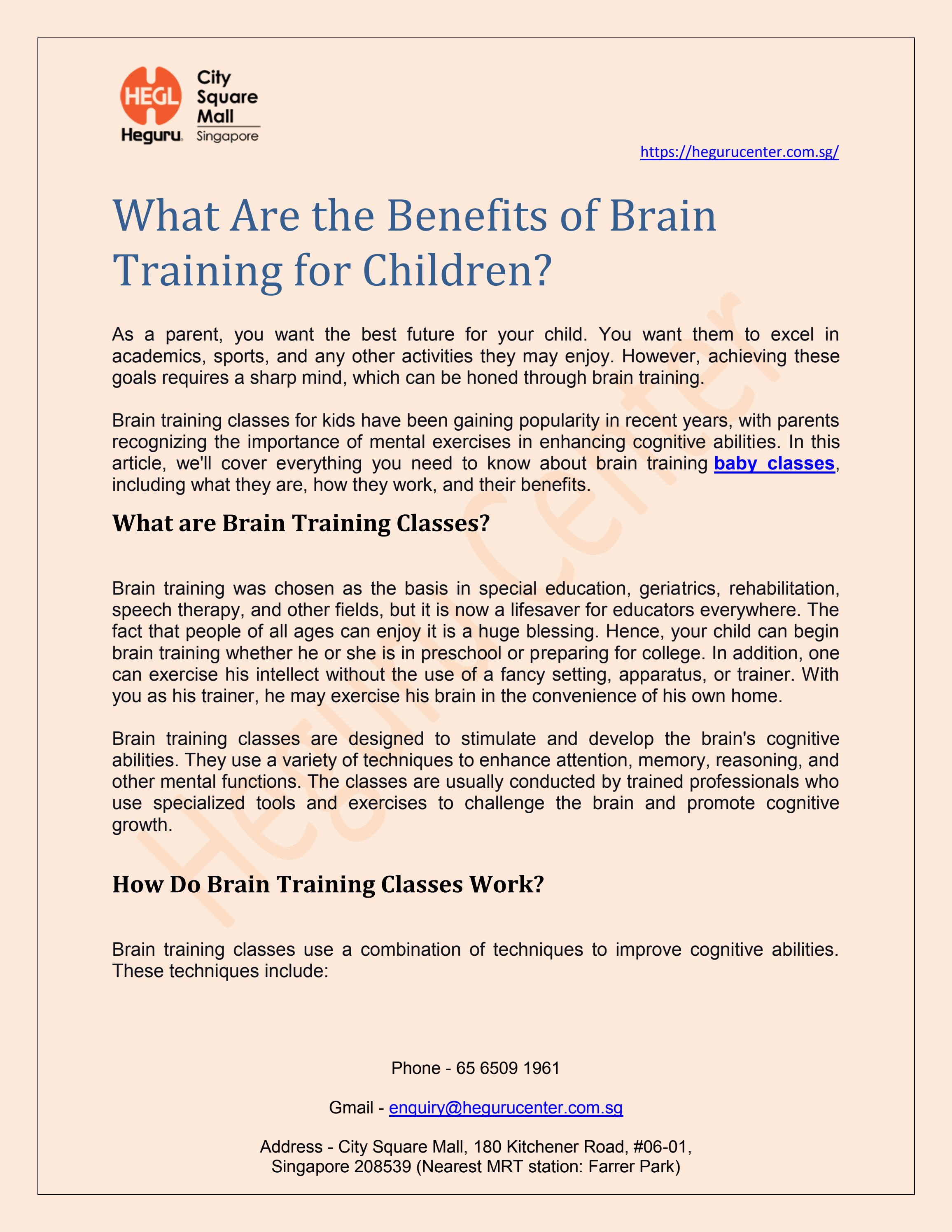 What Are the Benefits of Brain Training for Children? by hegurucenter ...