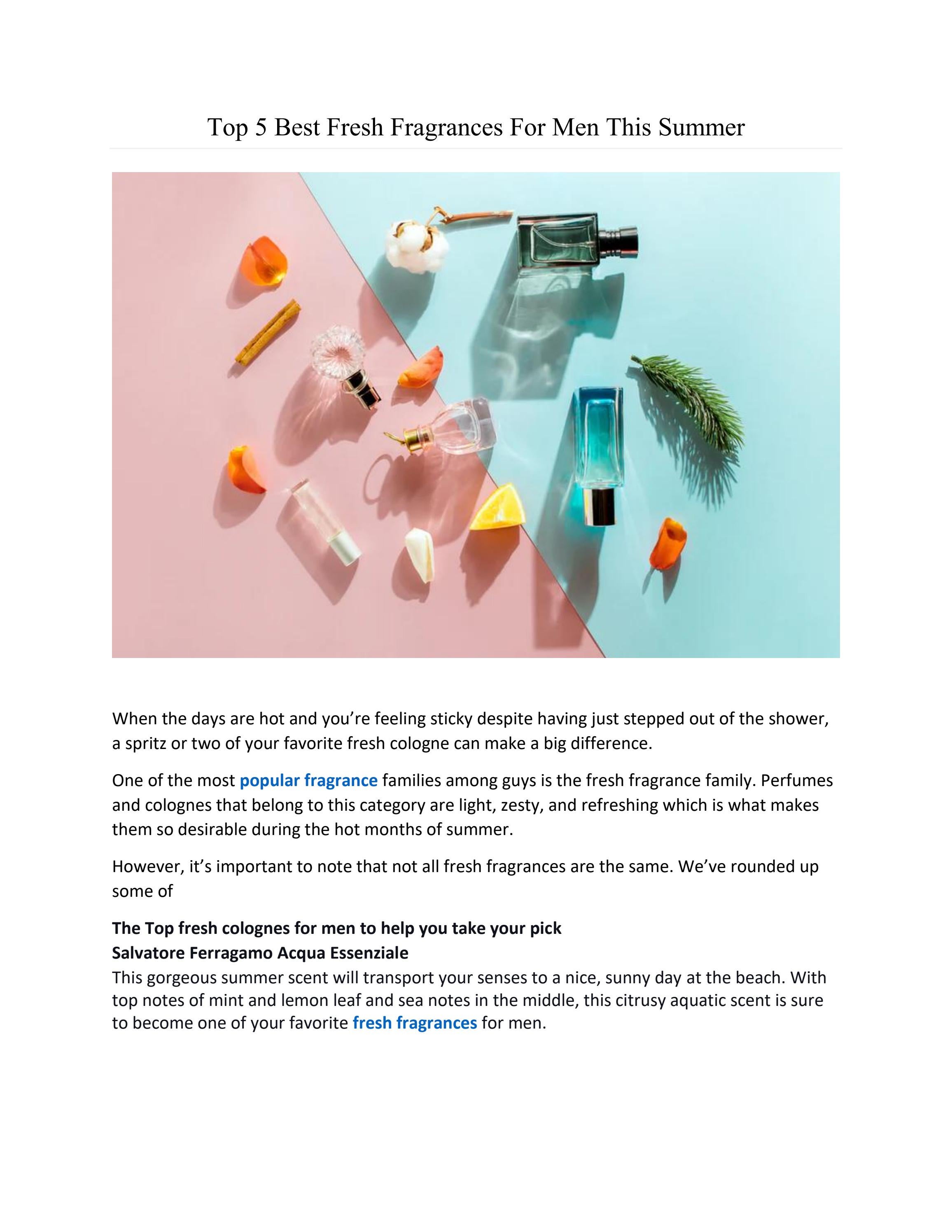 Top 5 Best Fresh Fragrances For Men This Summer by parfumeire eternelle ...