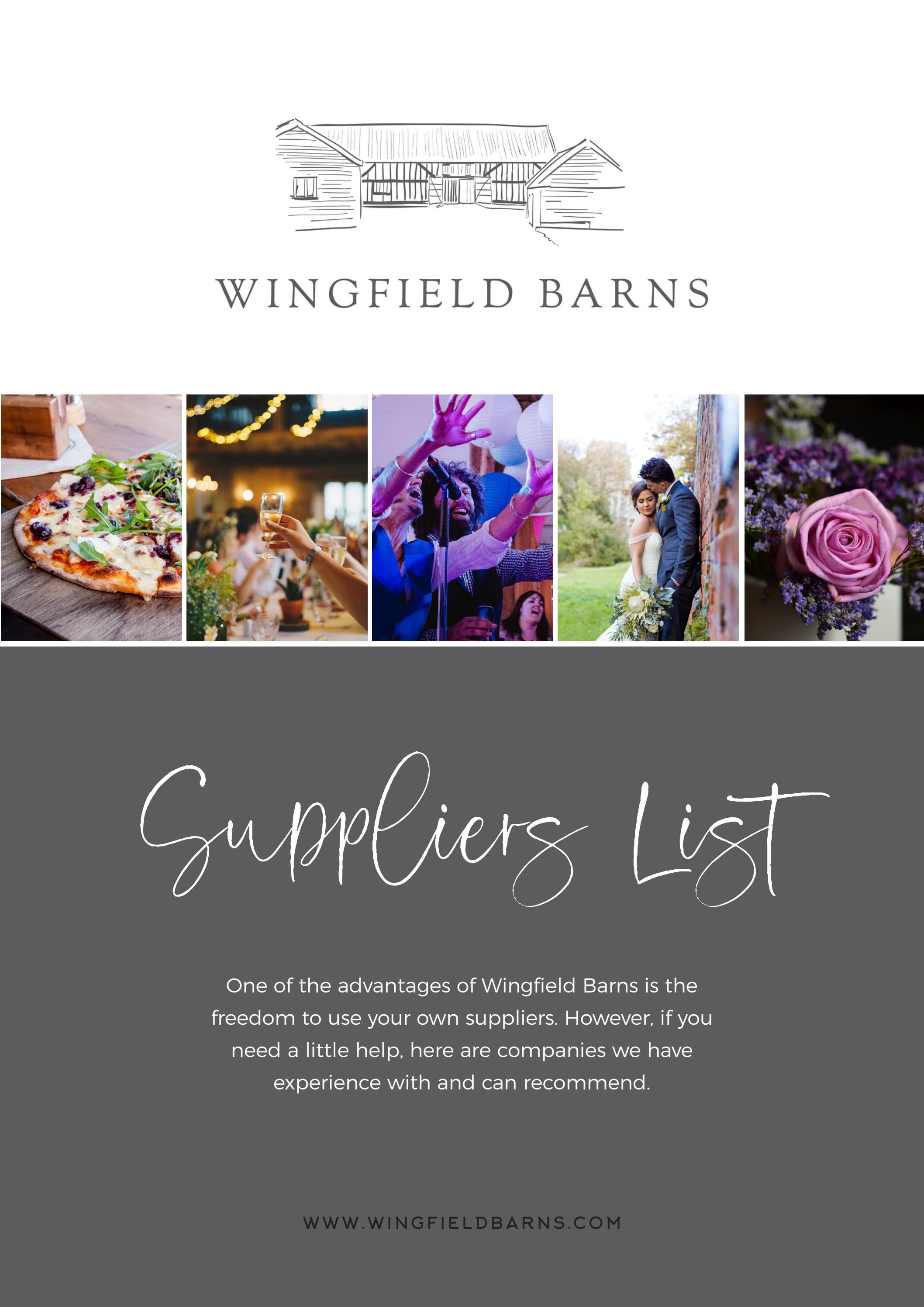 Wingfield Barns Wedding Suppliers List by aboutmedia - Issuu
