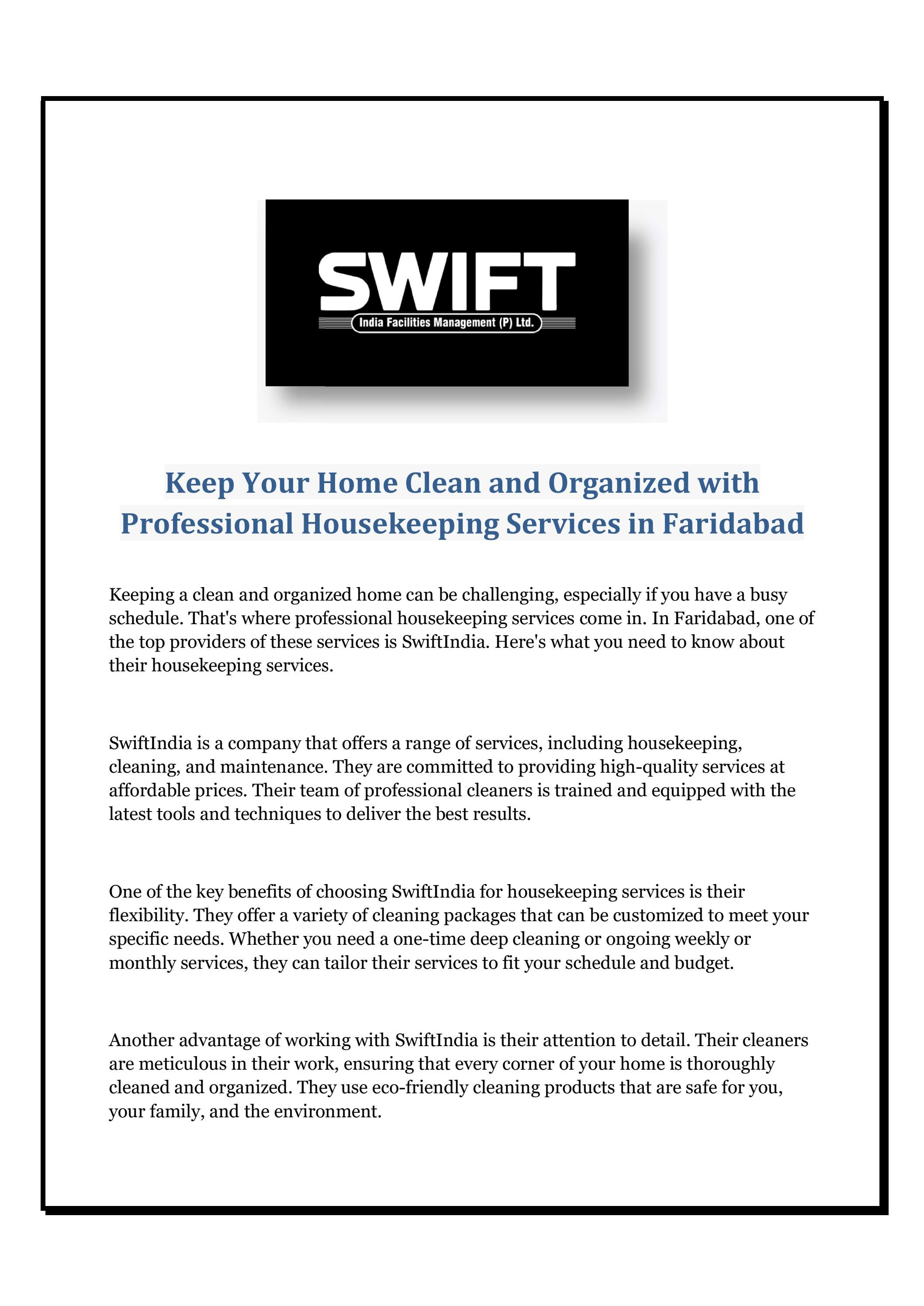 Keep Your Home Clean And Organized With Professional Housekeeping