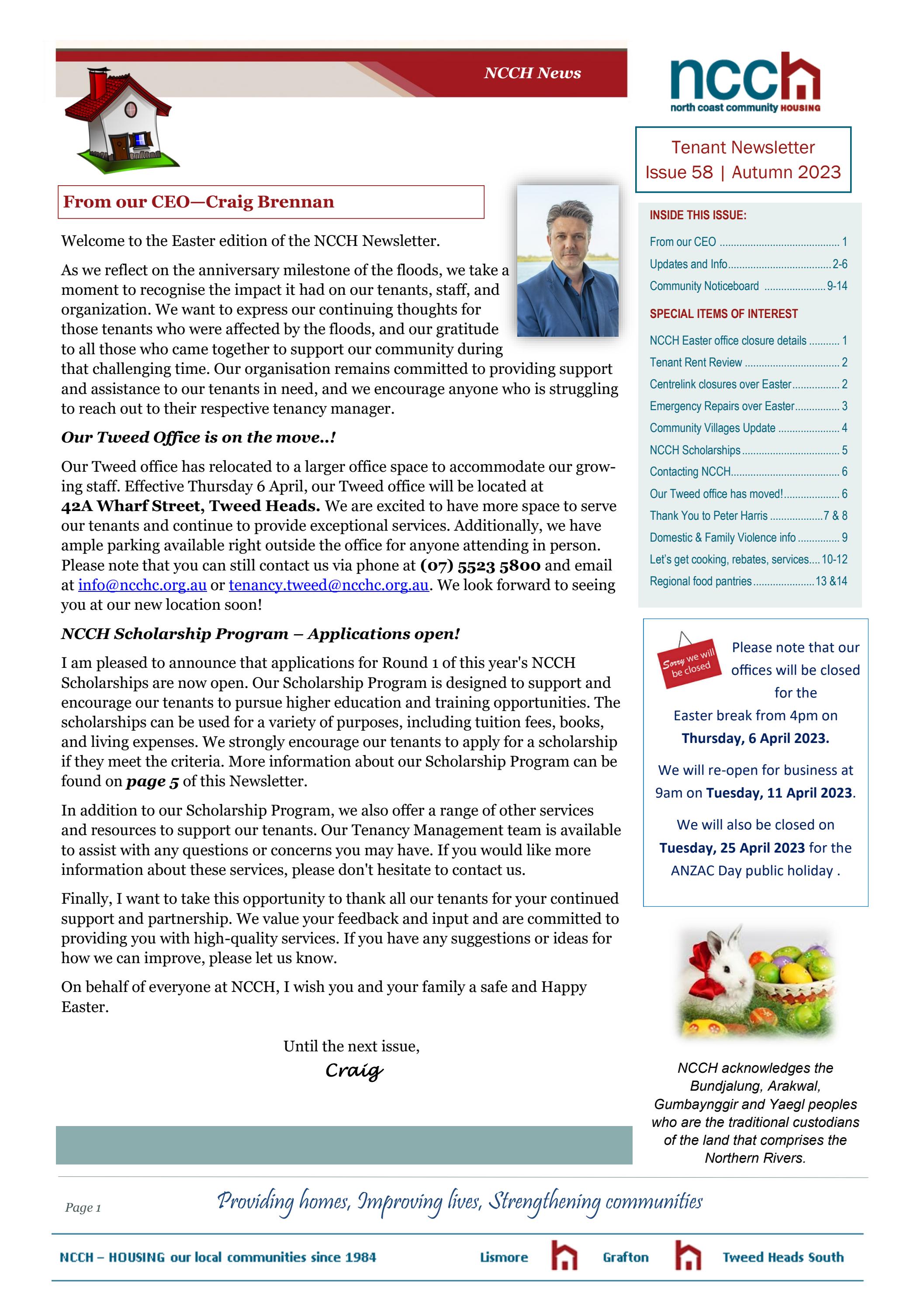 NCCH News - Autumn 2023 edition by Northern Rivers Housing - Issuu