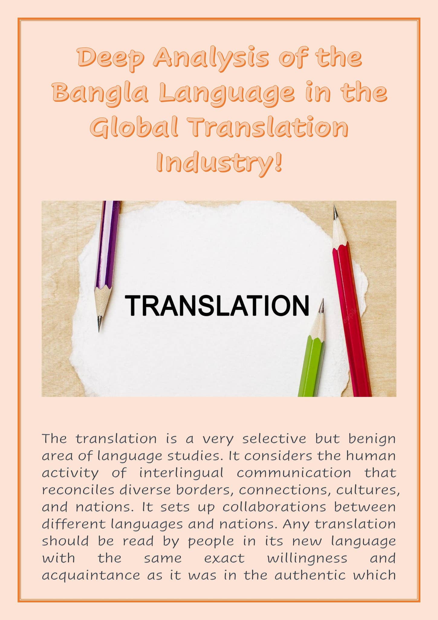 Deep Analysis of the Bangla Language in the Global Translation Industry ...