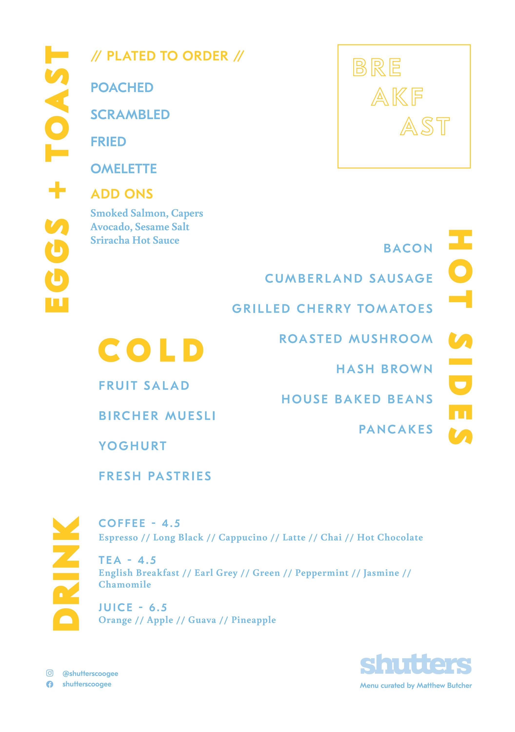 Shutters Buffet Breakfast Menu by cpcoogeebeach - Issuu