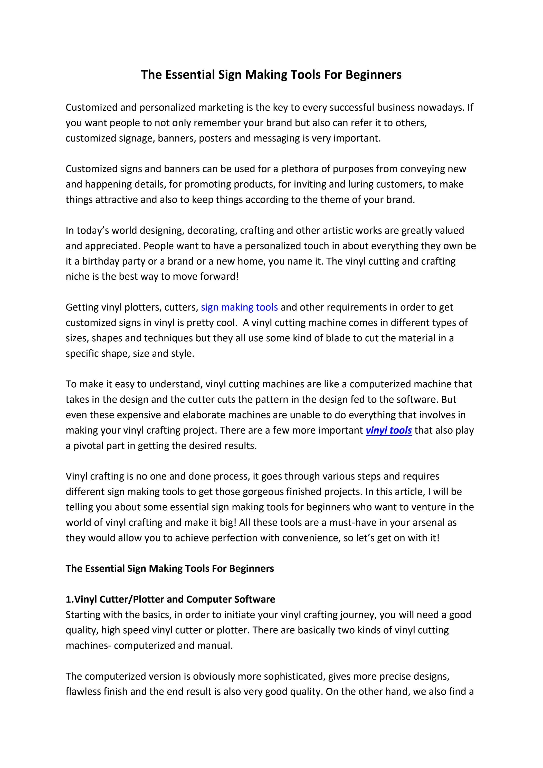 The Essential Sign Making Tools For Beginners by printer parts - Issuu