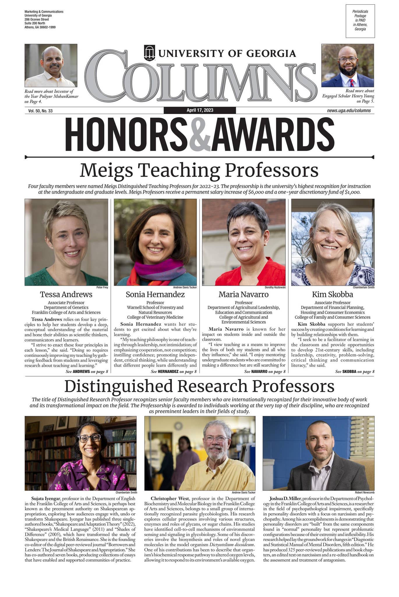 UGA Columns 2023 Honors & Awards by UGA Columns - Issuu