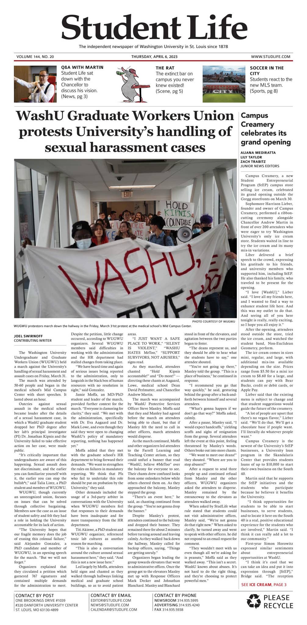April 6, 2023 Student Life newspaper, Washington University in St ...