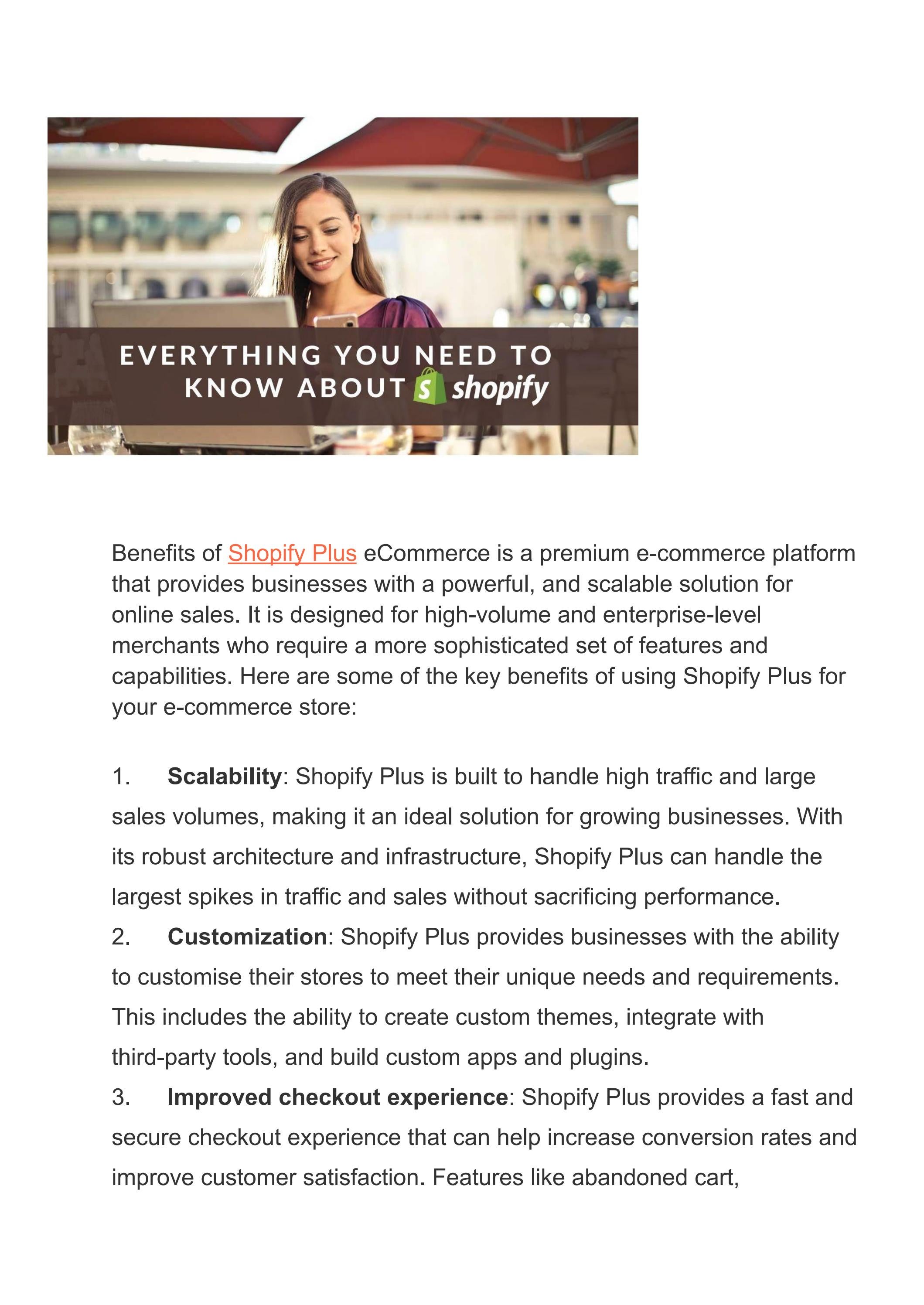 Benefits of Shopify Plus eCommerce by Parkhya Solutions - Issuu