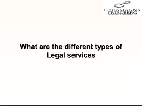 What are the different types of Legal services by Caramanna Friedberg ...
