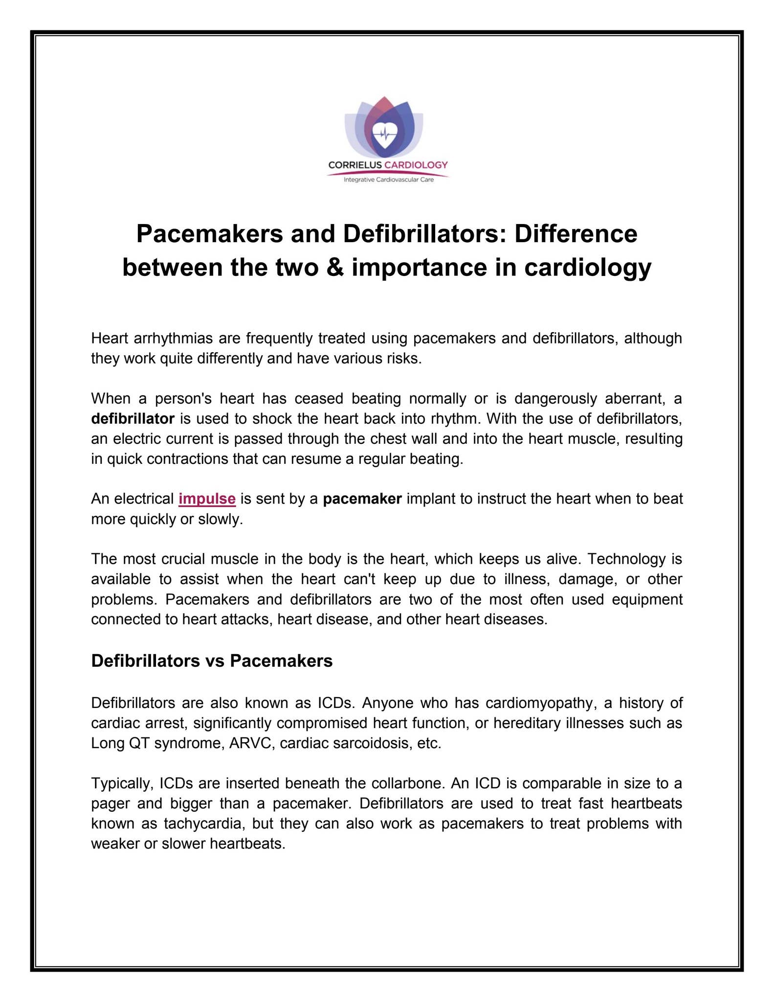 Pacemakers and Defibrillators: Difference between the two & importance ...