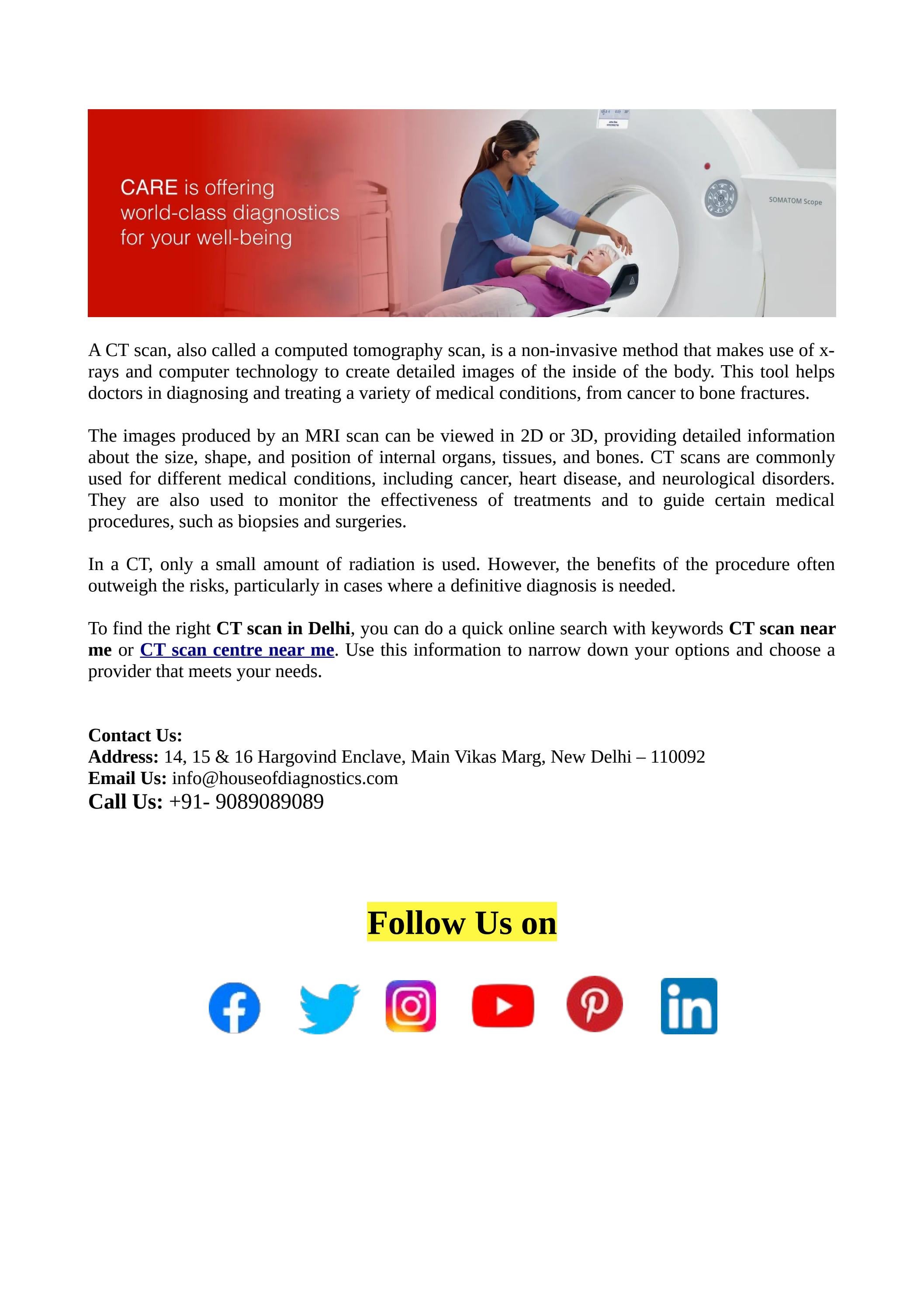 Find Best CT Scan Centre in Delhi NCR - HOD by House of Diagnostics - Issuu