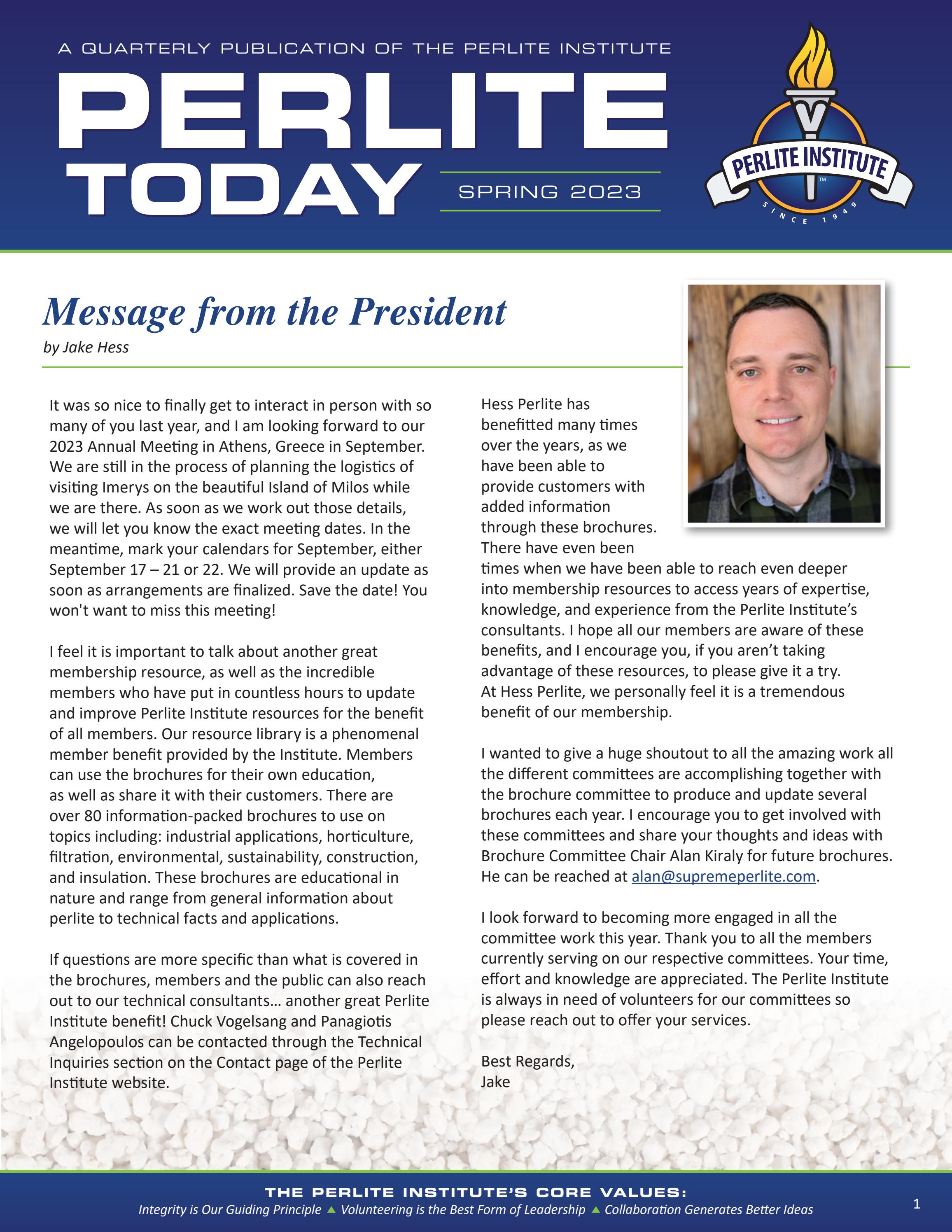 Perlite Today - Spring 2023 by Perlite Institute - Issuu