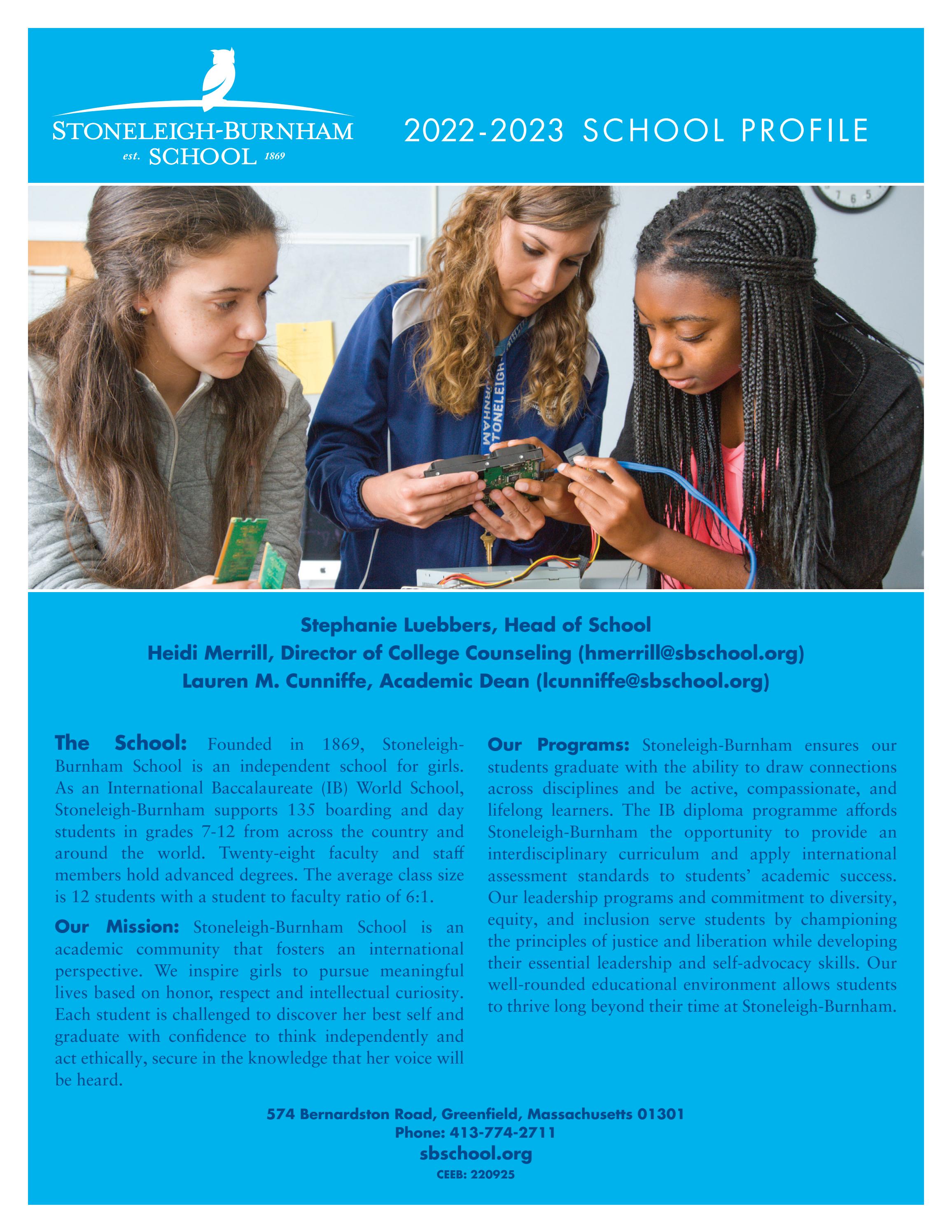 2022-2023 School Profile by Stoneleigh-Burnham School - Issuu