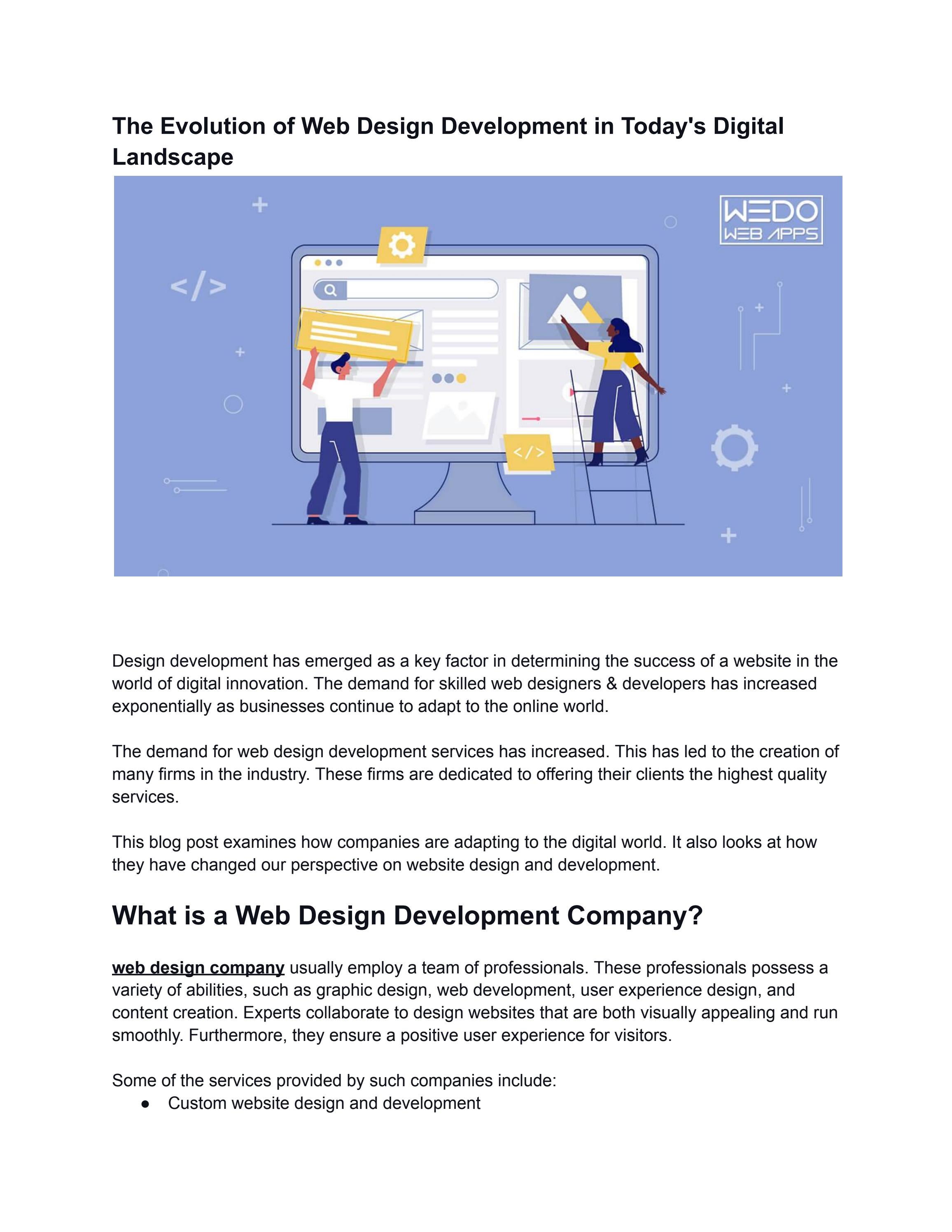 The Evolution of Web Design Development in Today's Digital Landscape by wedowebapps - Issuu