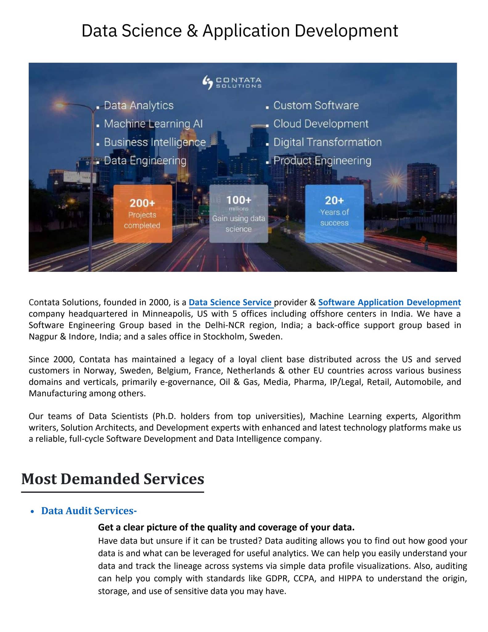 Data Science & Application Development by contata-solutions - Issuu