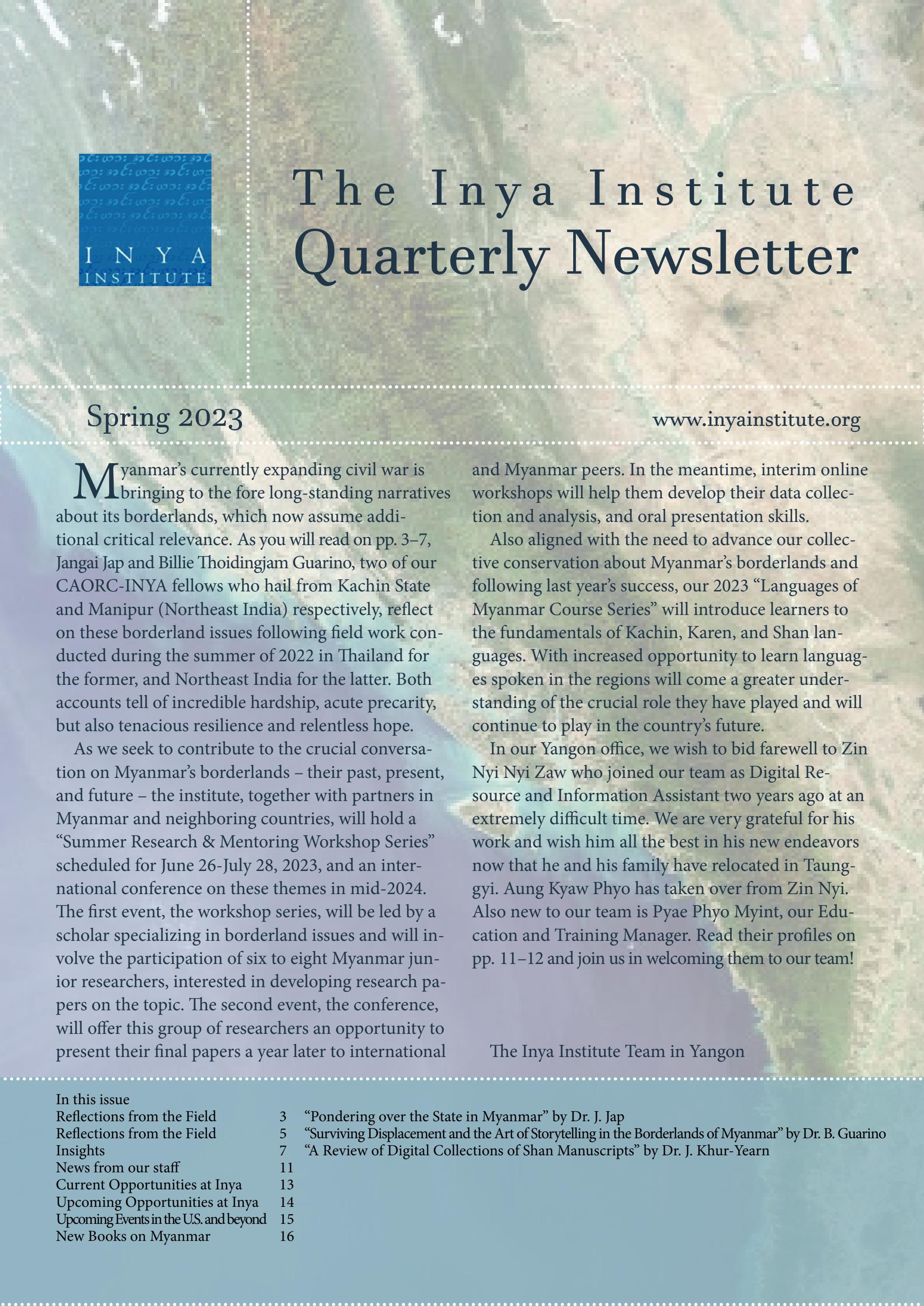 Inya Institute Spring 2023 Newsletter by inyainstitute - Issuu