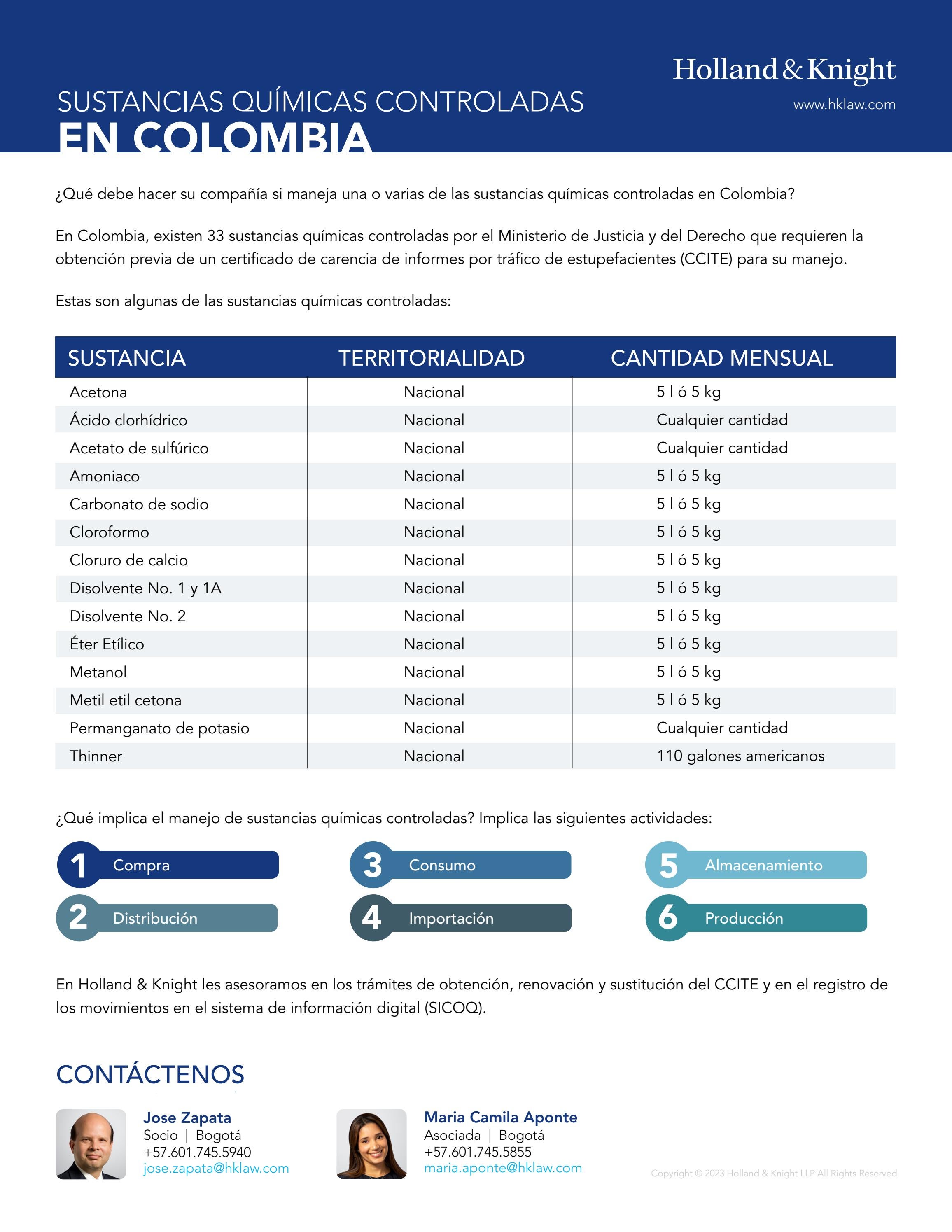 Holland & Knight - SUSTANCIAS QUÍMICAS CONTROLADAS EN COLOMBIA by ...