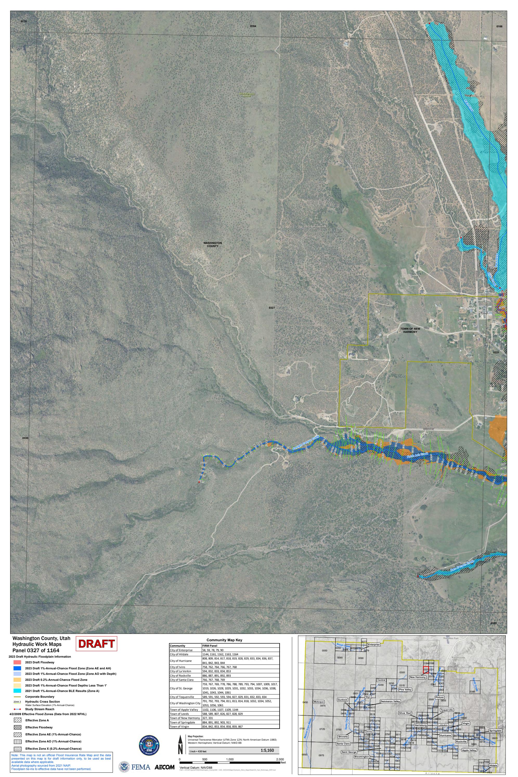 New Harmony Floodplain Work Maps by Utah Division of Emergency ...