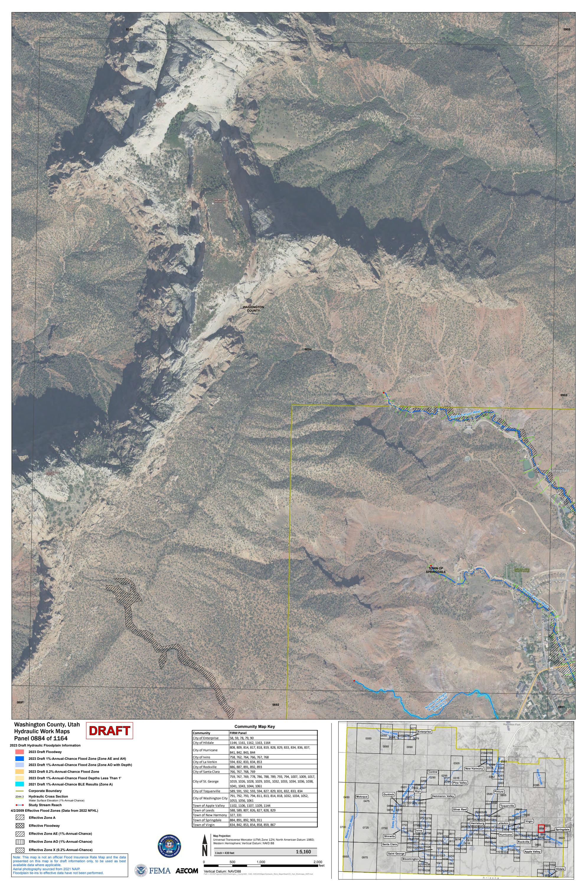 Springdale Floodplain Work Maps by Utah Division of Emergency ...