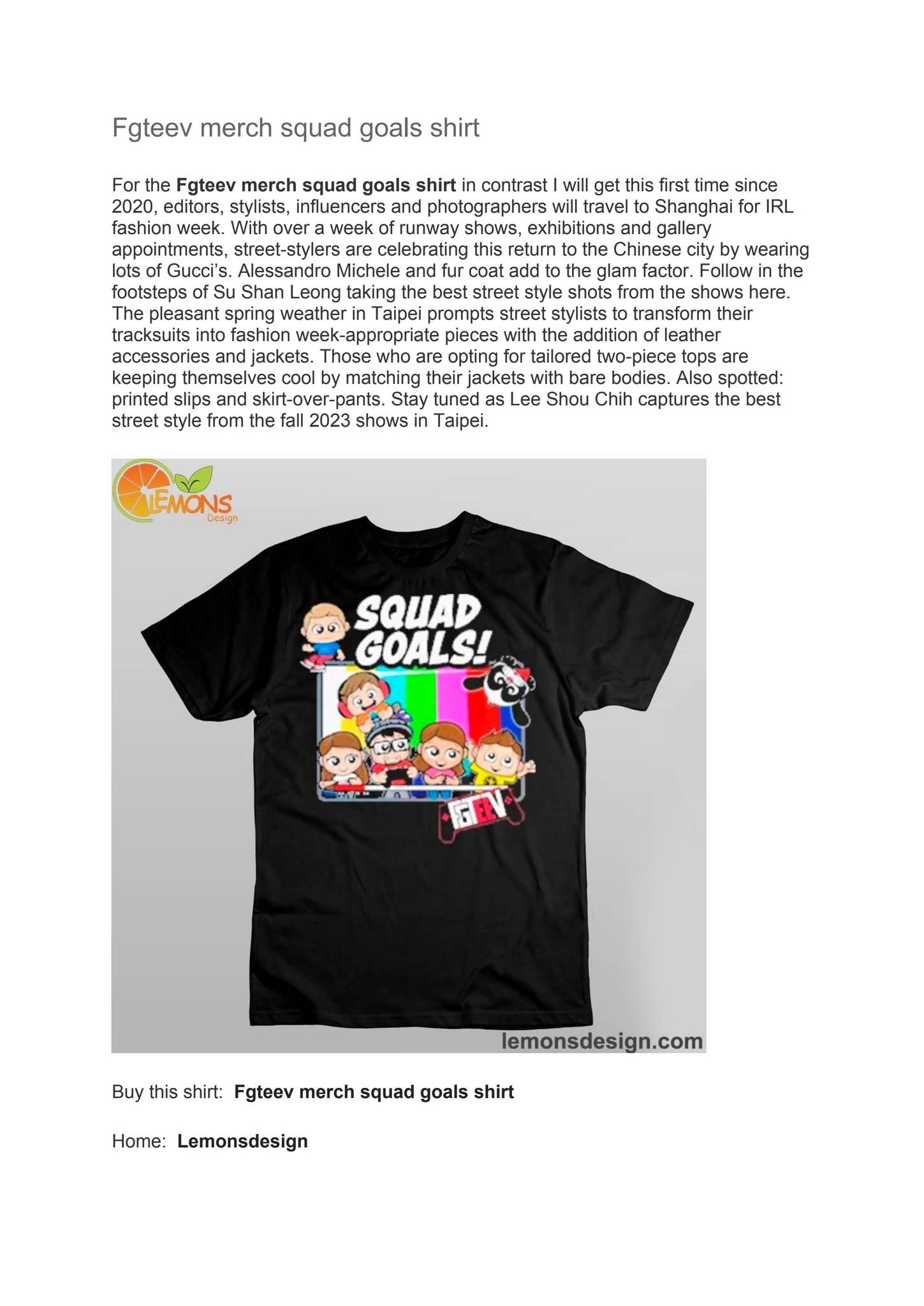 Fgteev merch squad goals shirt by lemonsdesign.com - Issuu