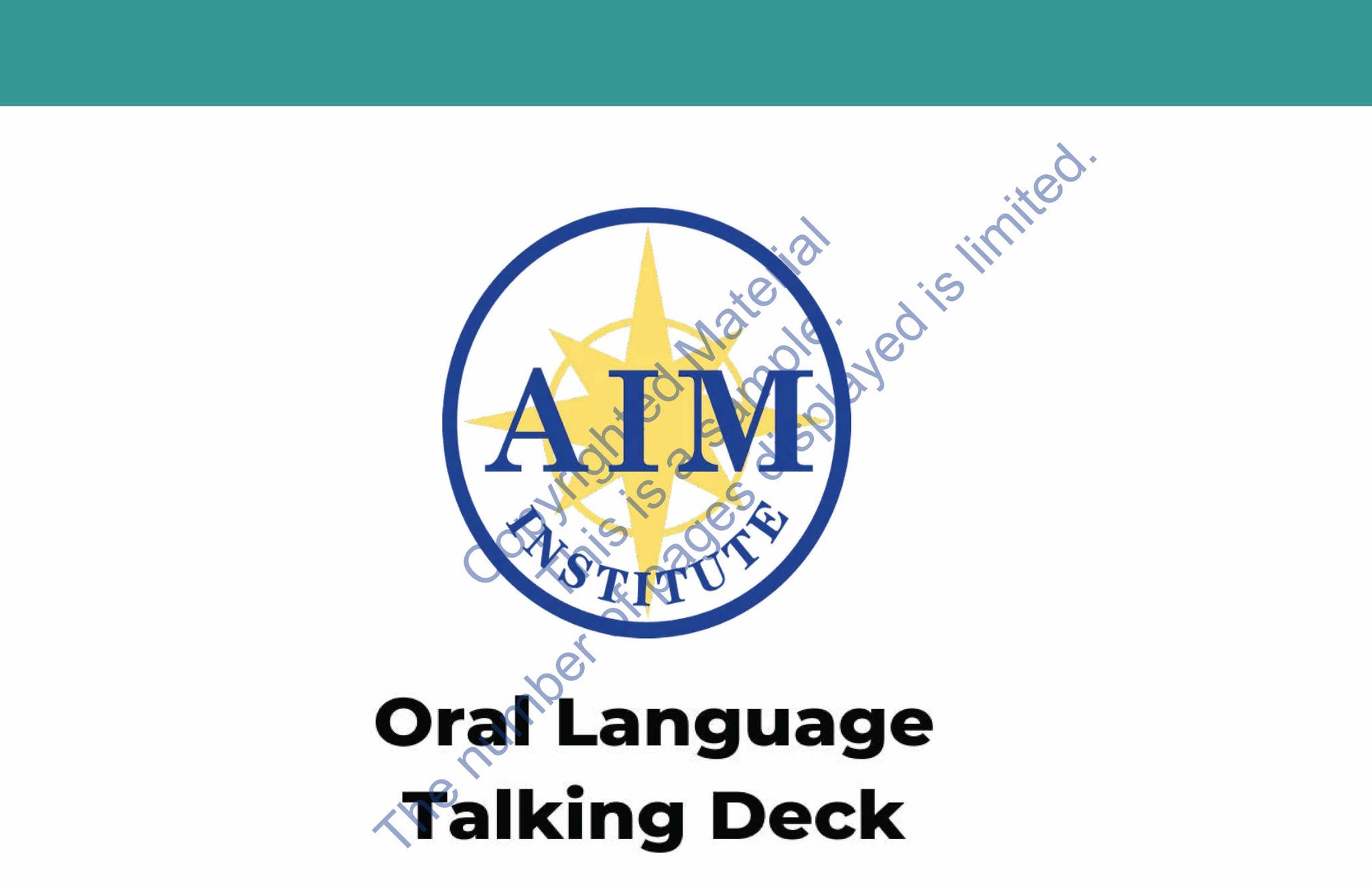 Sneak Peek: Oral Language Talking Deck by AIM Academy and AIM Institute ...