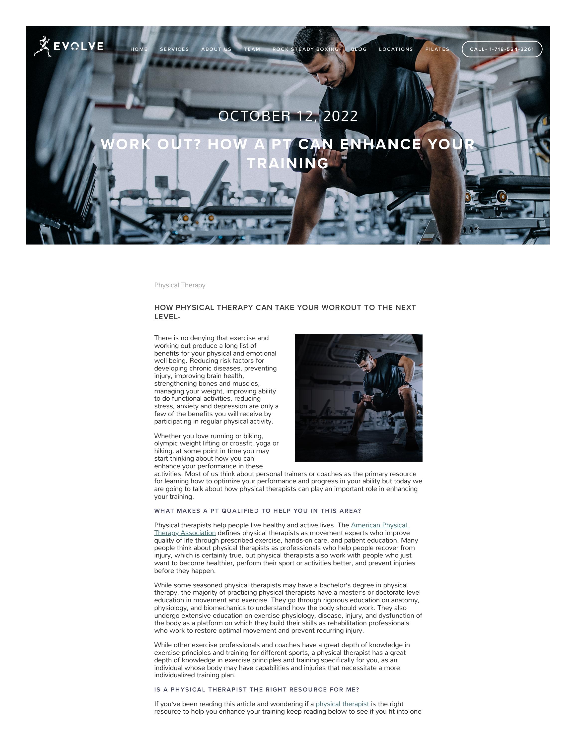WORK OUT? HOW A PT CAN ENHANCE YOUR TRAINING by Evolve NY - Issuu