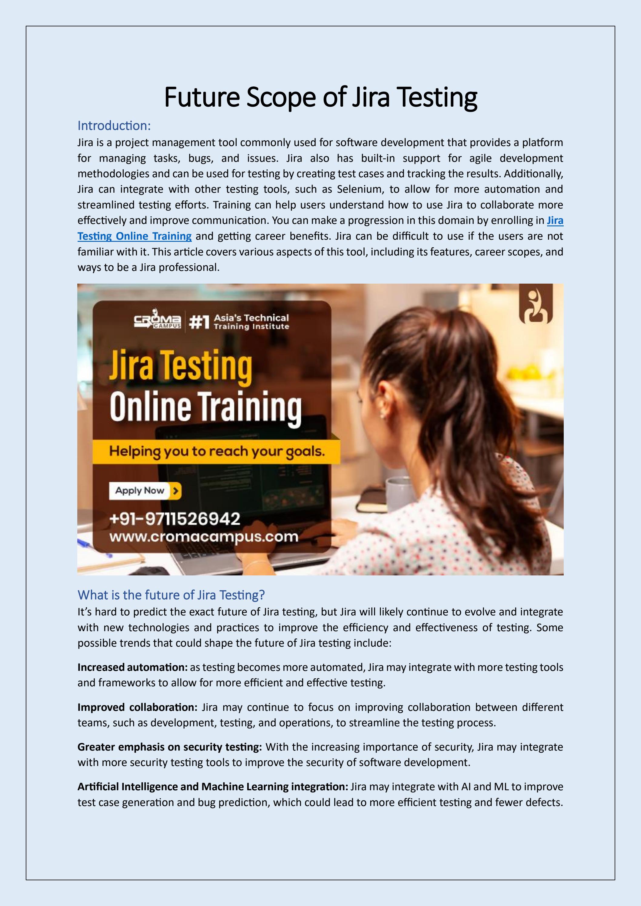 Future Scope of Jira Testing by cromacampuseducation - Issuu