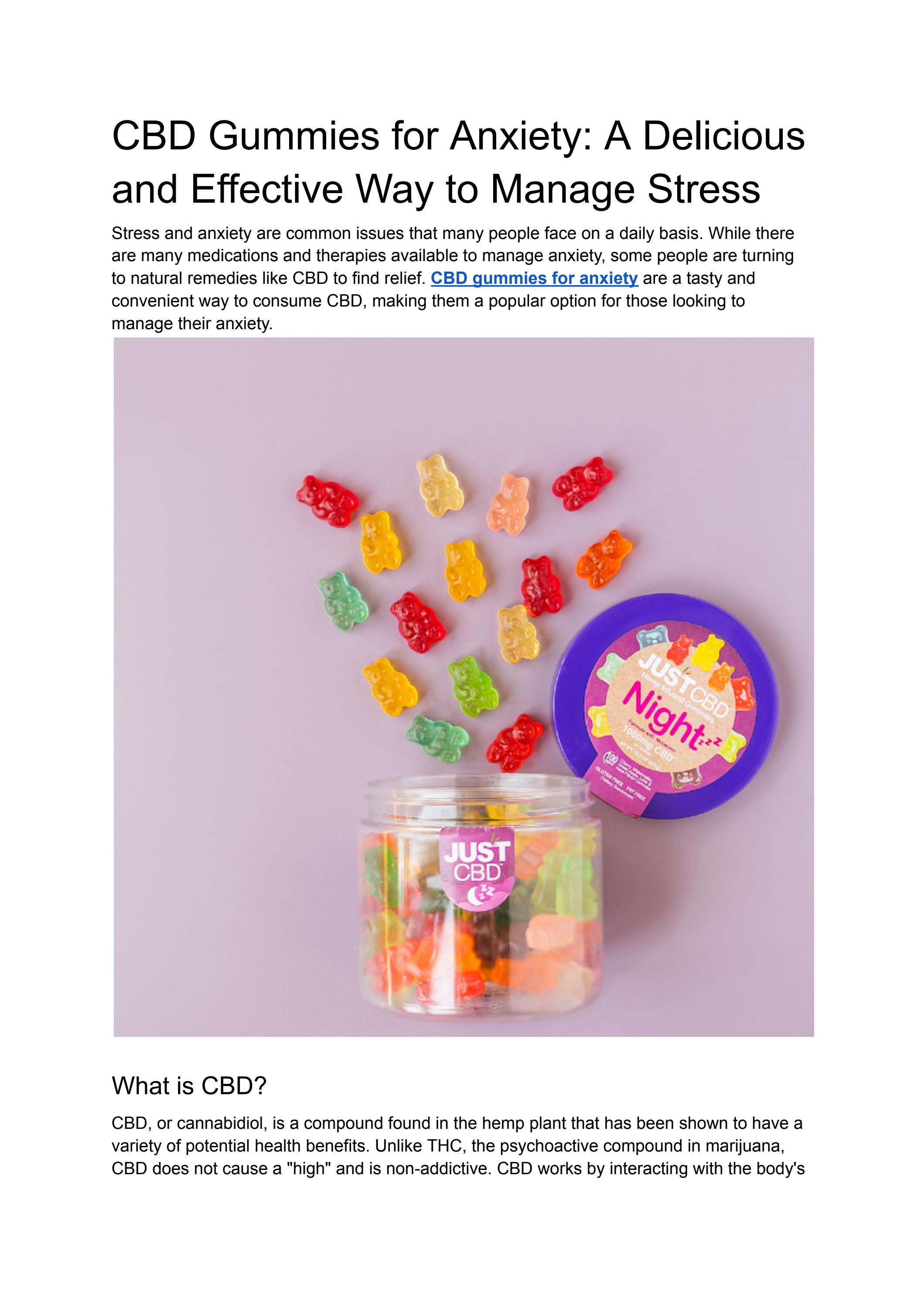 CBD Gummies for Anxiety: A Delicious and Effective Way to Manage Stres ...