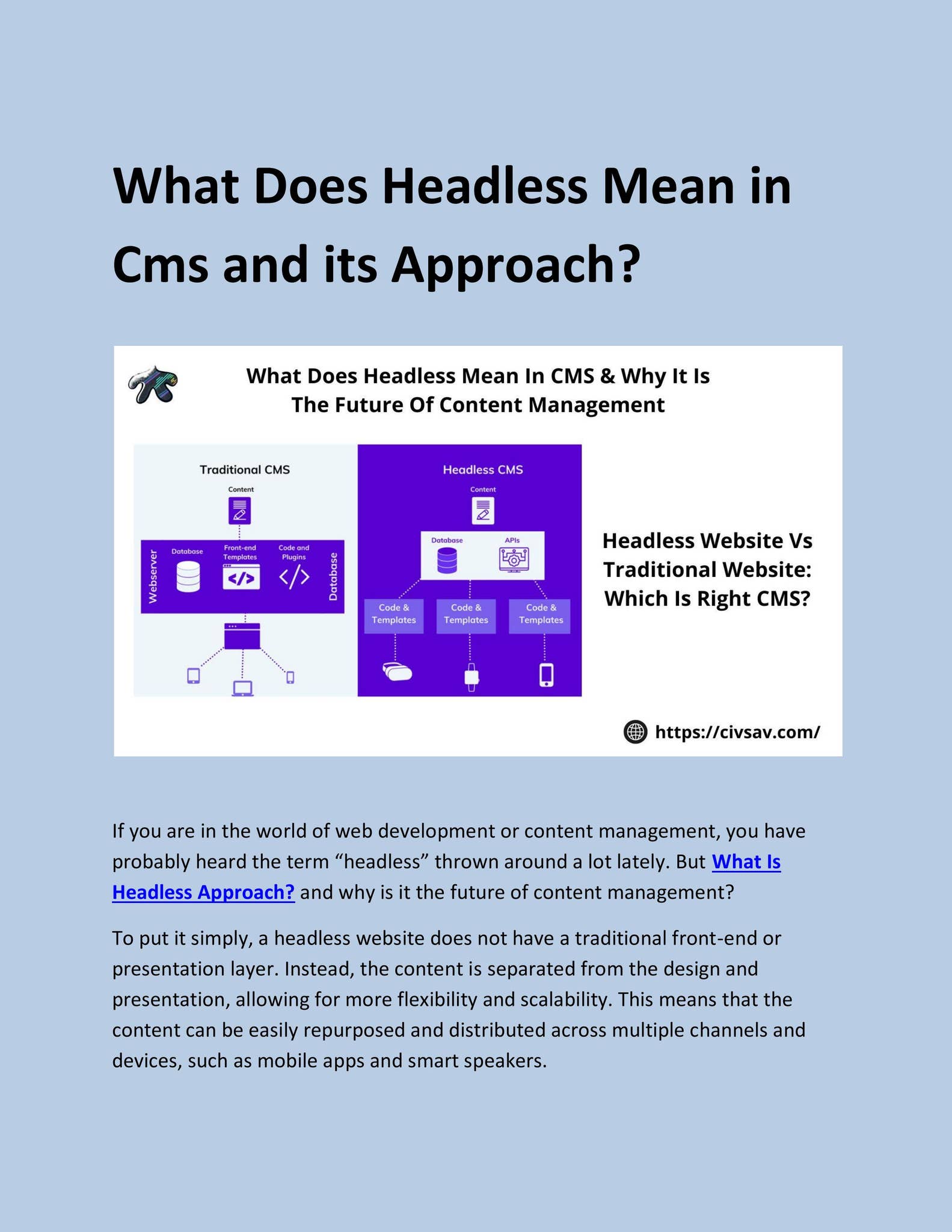 What Does Headless Mean in Cms and its Approach? by Civilized Savage ... What Does Headless Mean in Cms and its Approach? by Civilized Savage ...