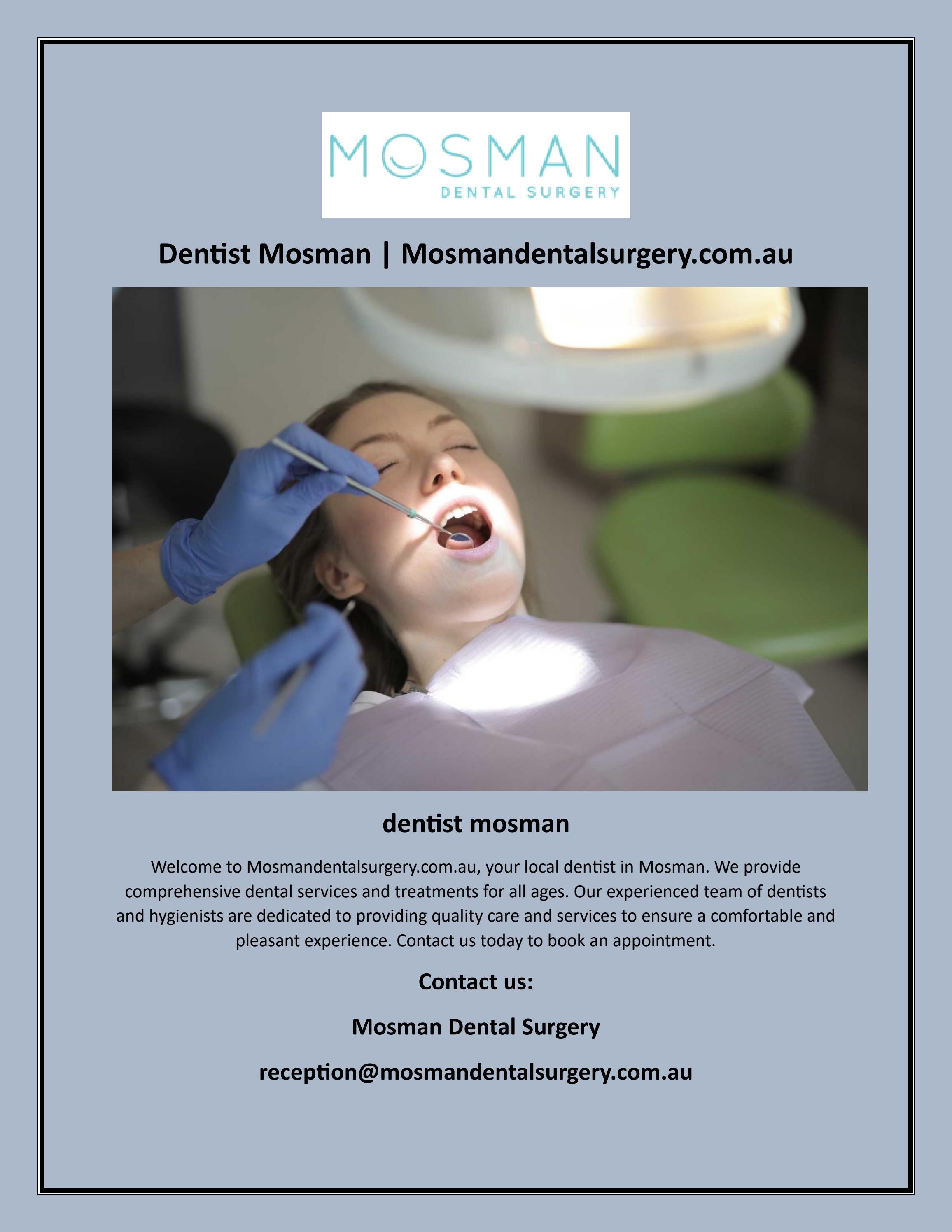 Dentist Mosman | Mosmandentalsurgery.com.au by Mosman dental Surgery ...