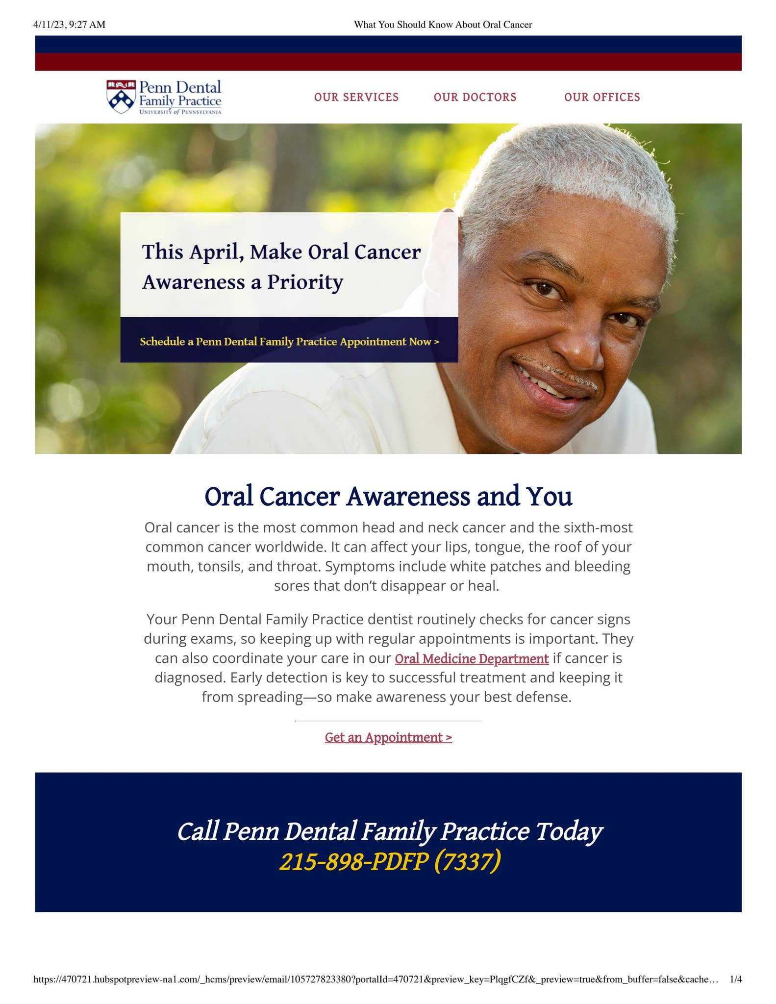 Oral Cancer Awareness and You by Penn Dental Medicine - Issuu