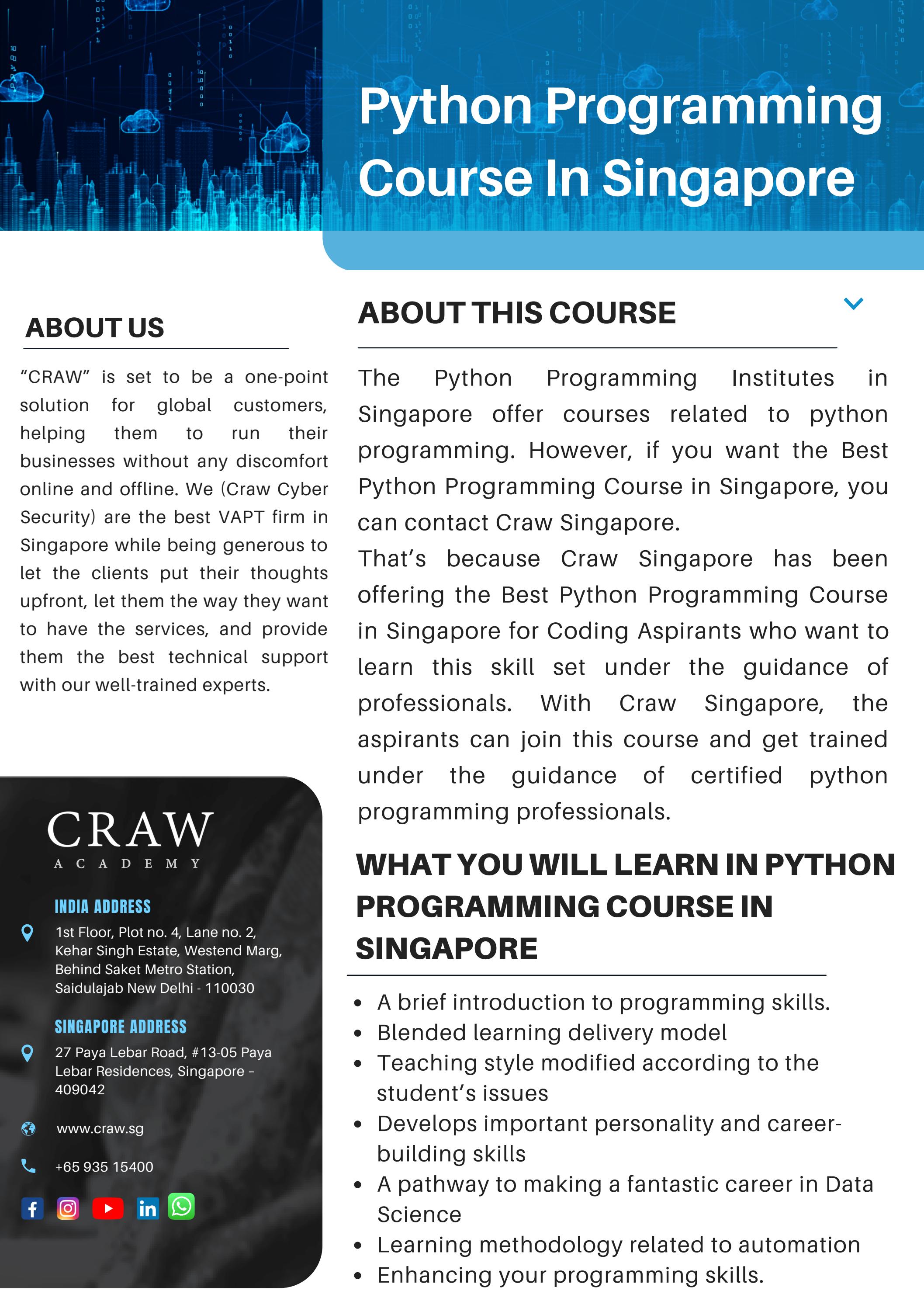 Python Programming Course In Singapore by craw security - Issuu Python Programming Course In Singapore by craw security - Issuu