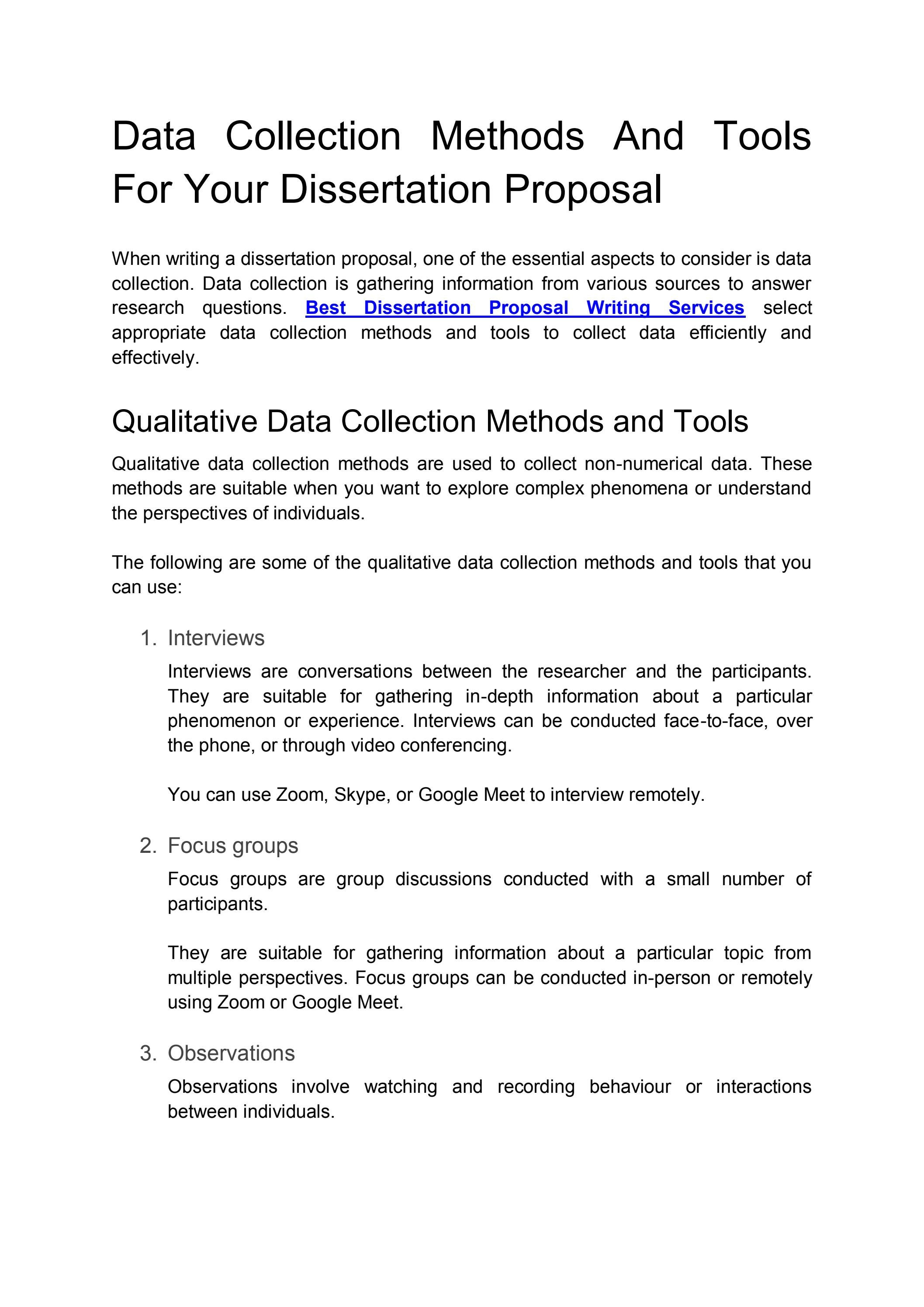 Data Collection Methods And Tools For Your Dissertation Proposal By data-collection-methods-and-tools-for-your-dissertation-proposal-by