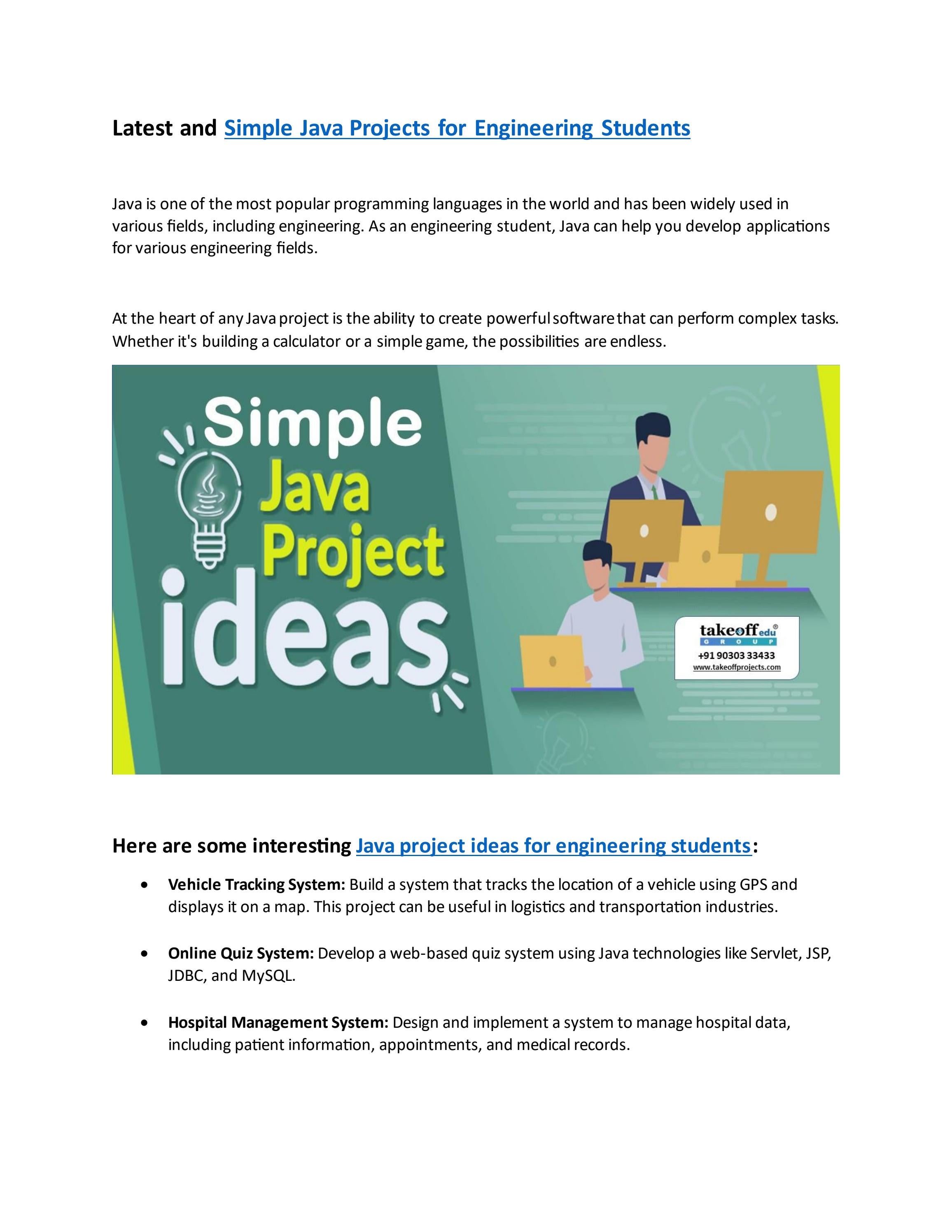 Simple Java Projects For Engineering Students By Kartheeka M Issuu