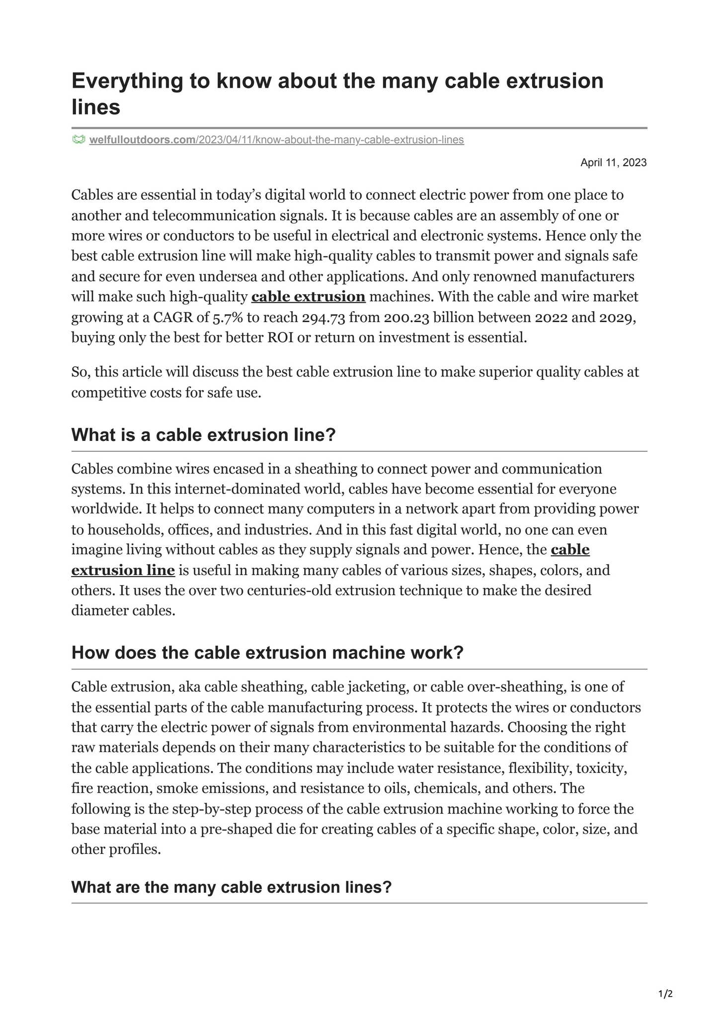 Everything to know about the many cable extrusion lines by Super Mac ...
